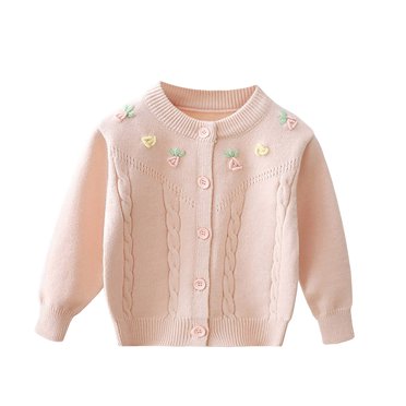 BULLPIANO Kids Girl's Crewneck Lightweight Button-up Cardigan Cotton ...