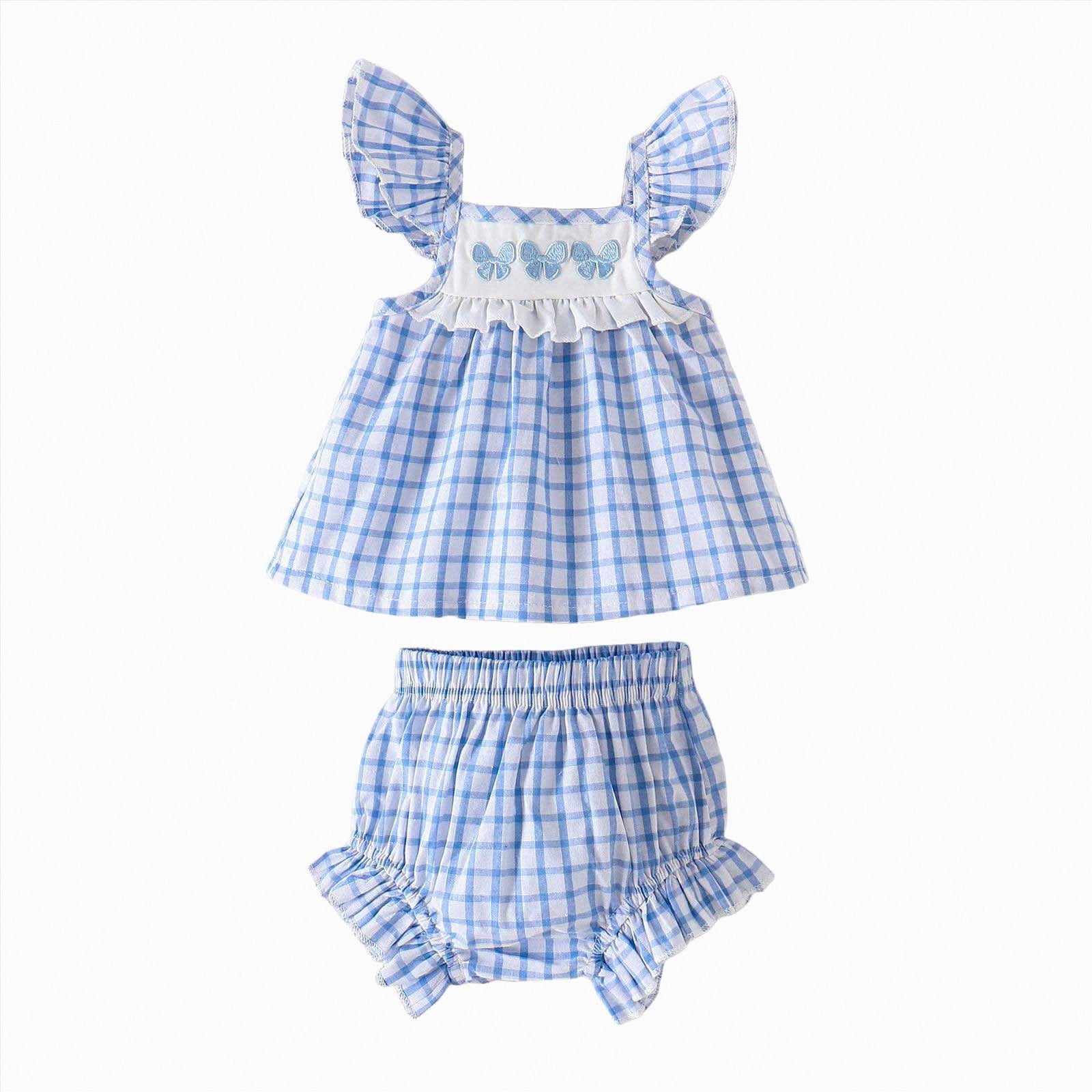 Ccpelsie Baby Girls Summer 2 Piece Outfit Sleeveless Puff Sleeve Top ...