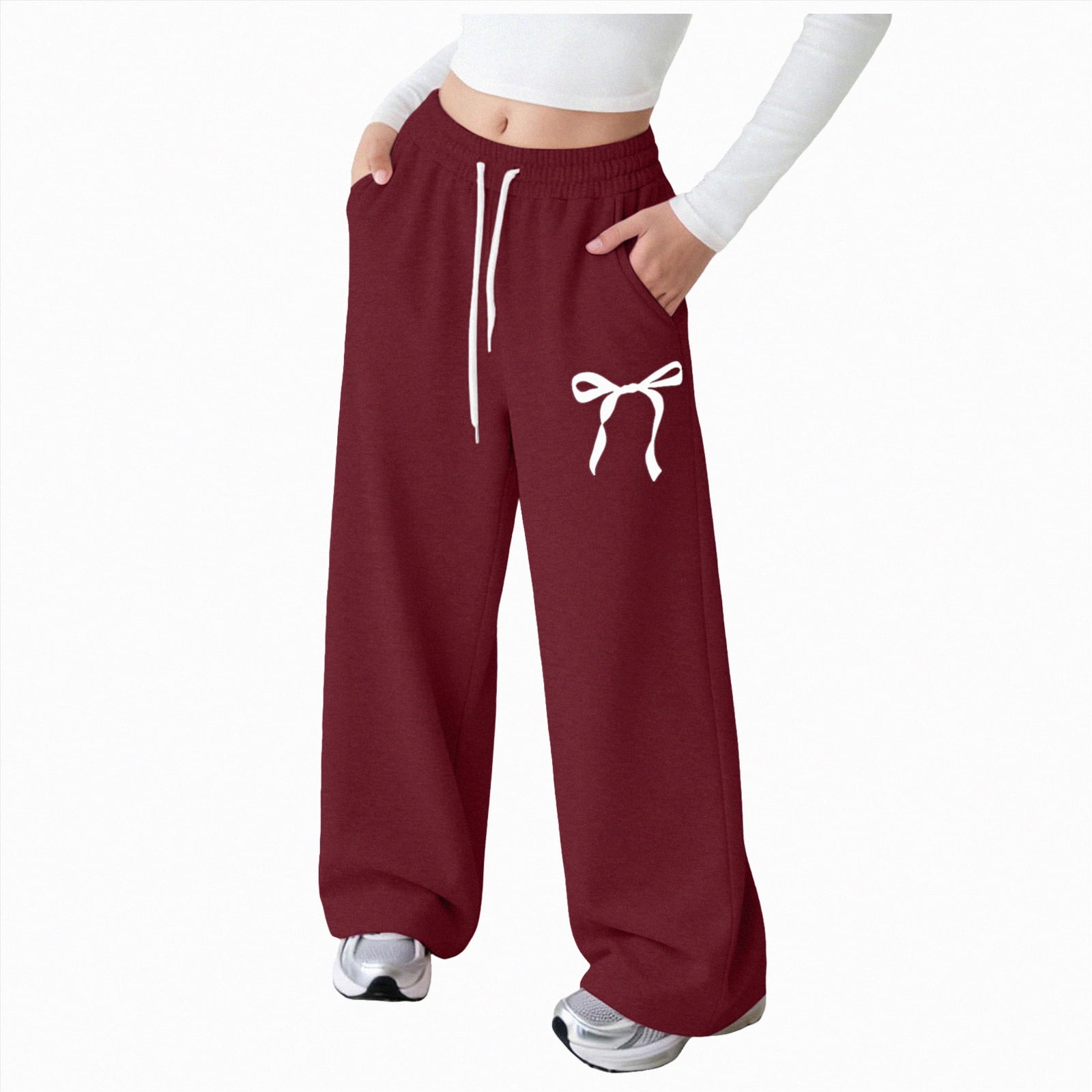 Ccpelsie Baggy Sweatpants for Girls Spring Wide Straight Leg Loose Fit ...