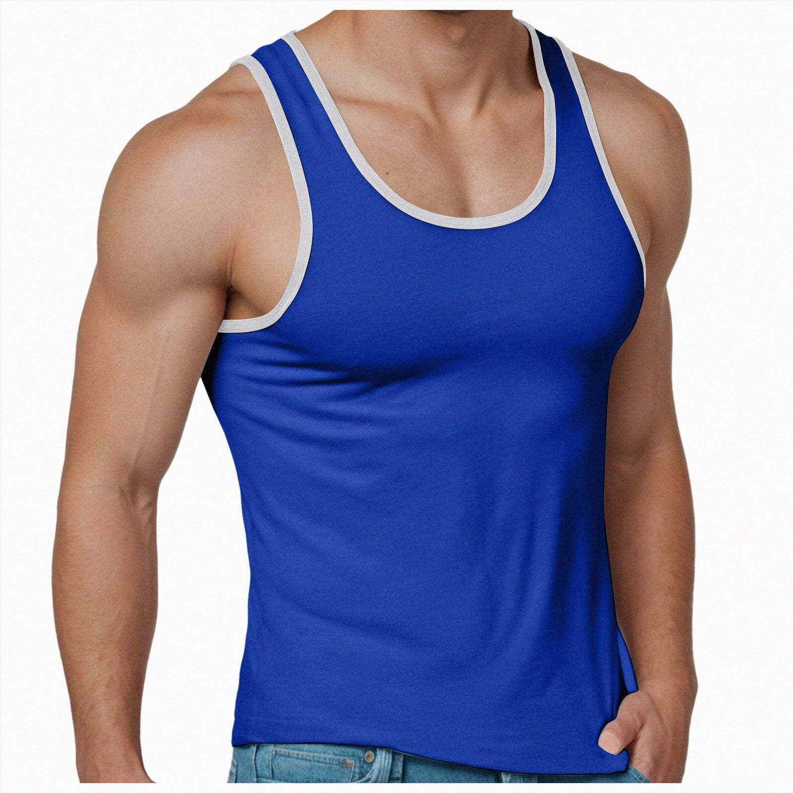 Ccpelsie Beach Tank Tops Mens Sleeveless Shirts Muscle Workout Tank Top ...