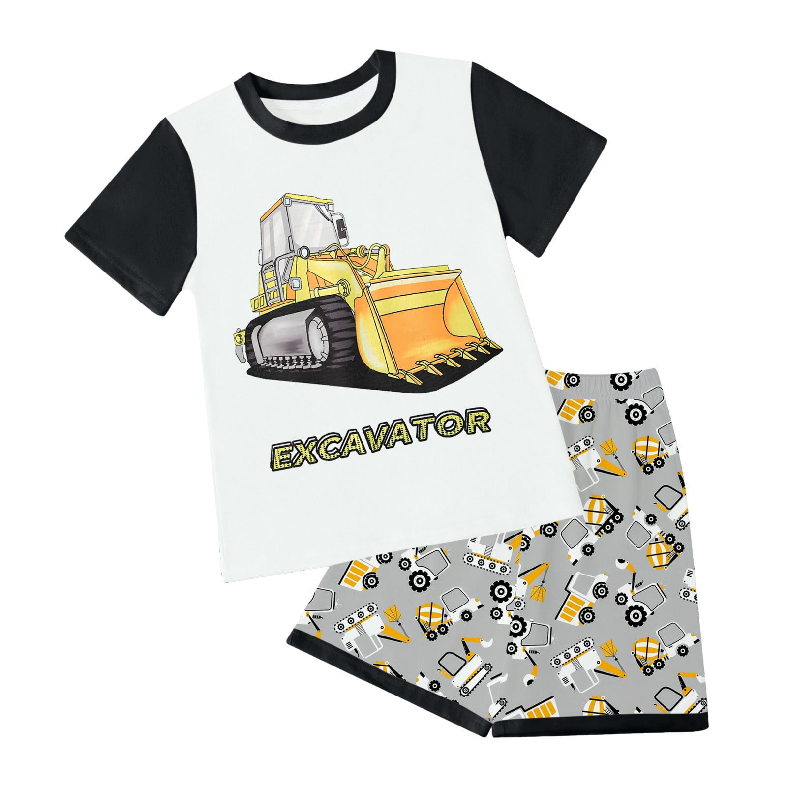 Ccpelsie Boy's Outfit Set Kids Letter Graphic Short Sleeve Tee Shirt ...