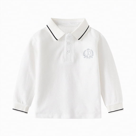 Ccpelsie Boys Baggy Lightweight Polo Shirt Long Sleeve Oversized Fit ...