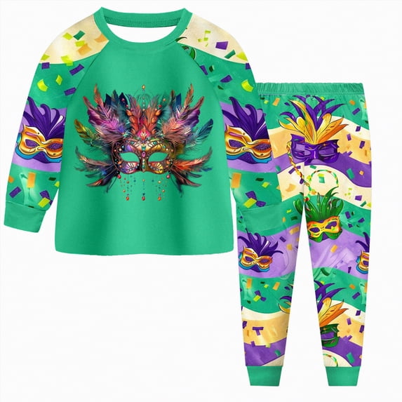 Ccpelsie Boys Girls Elastic Waist Carnival Set Cozy 2 Piece Long Sleeve ...