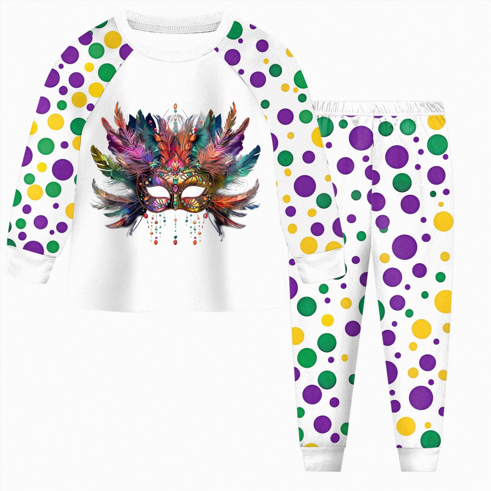 Ccpelsie Boys Girls Elastic Waist Carnival Set Cozy 2 Piece Long Sleeve ...
