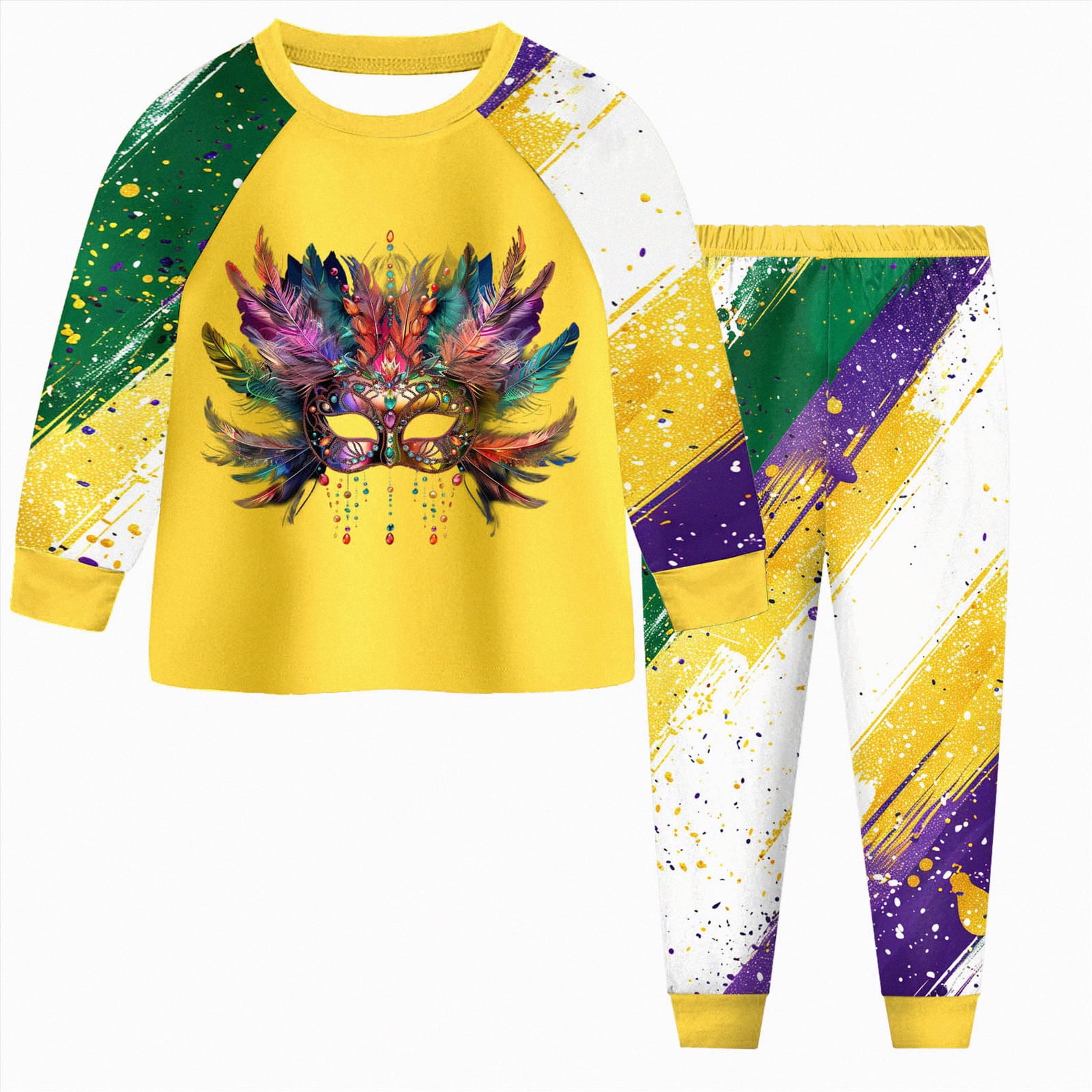 Ccpelsie Boys Girls Elastic Waist Carnival Set Cozy 2 Piece Long Sleeve ...