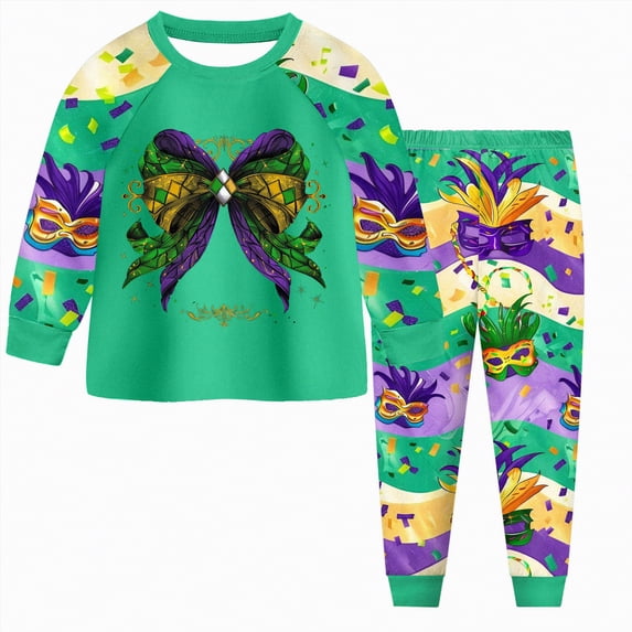 Ccpelsie Boys Girls Printed Pajama Set Carnival Set Long Sleeve ...