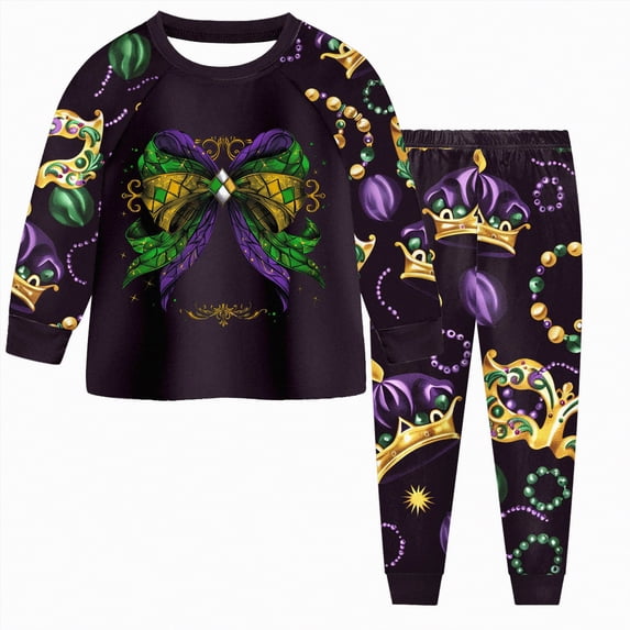 Ccpelsie Boys Girls Printed Pajama Set Carnival Set Long Sleeve ...