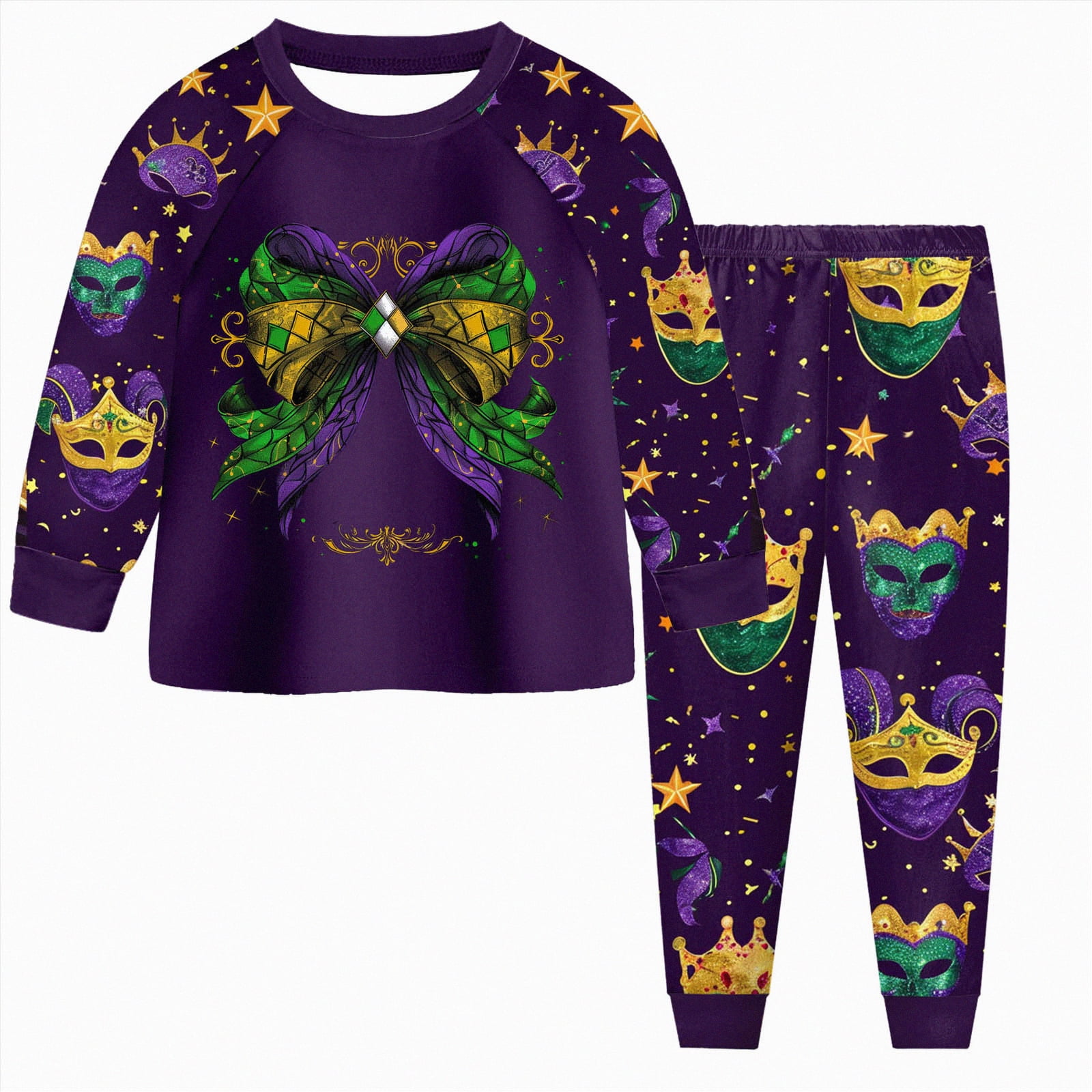 Ccpelsie Boys Girls Printed Pajama Set Carnival Set Long Sleeve ...