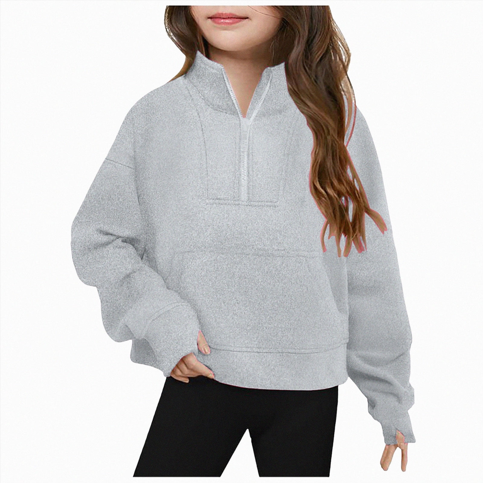 Ccpelsie Boys Girls Zip Hoodies Waffle Knit Kids Long Sleeve Hooded ...