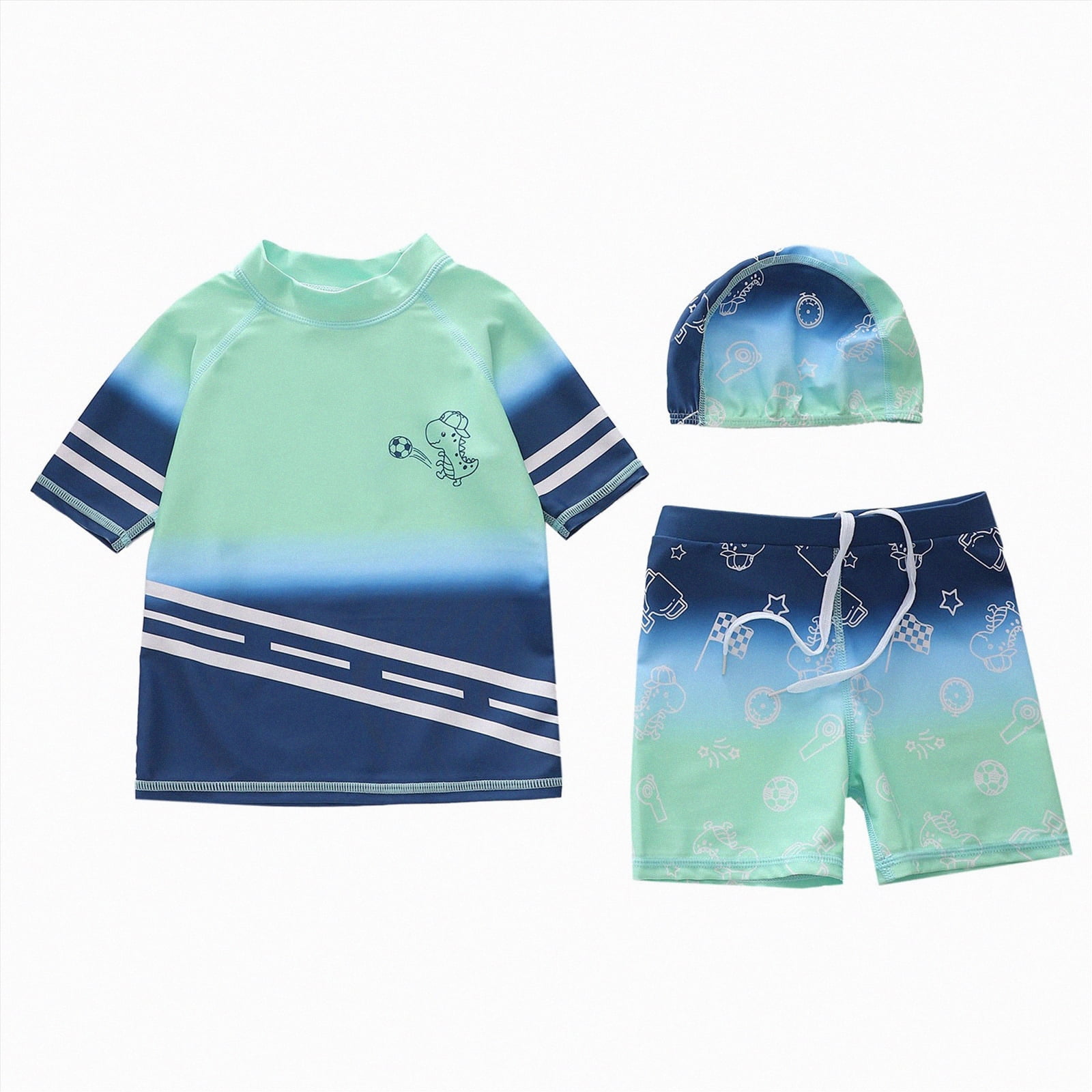 Ccpelsie Boys Long Sleeve Rash Guard Swimsuits Kids Two Piece Sunsuits ...