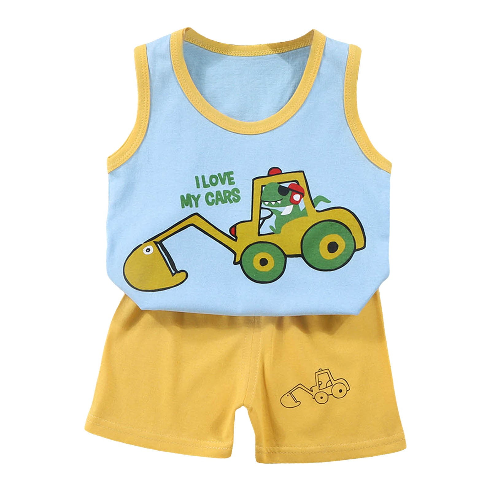 Ccpelsie Boys Summer Clothes Set Shirts and Short Set Big Kid Beach ...
