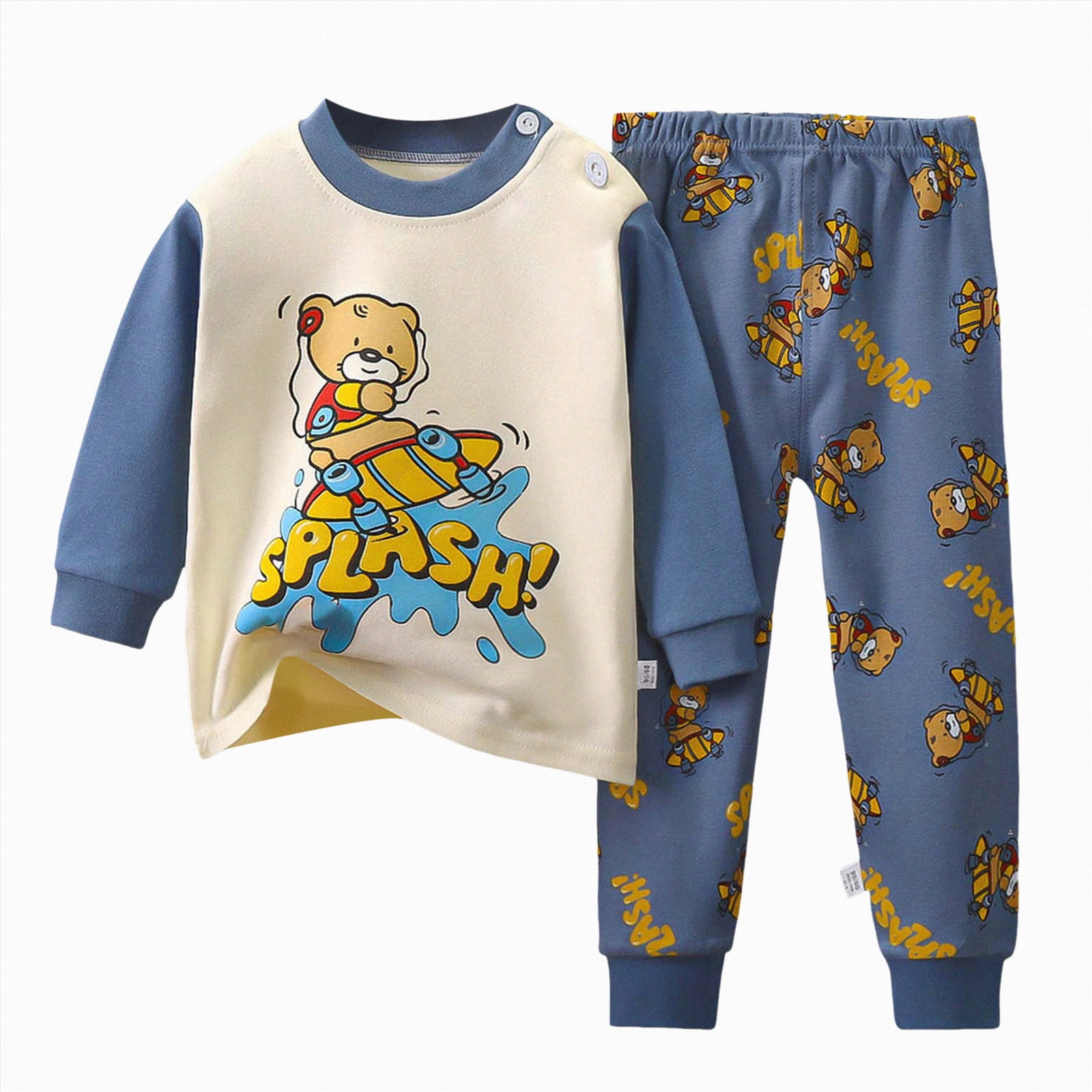 Ccpelsie Boys and Girls Clothes Outfits Toddler Kids Long Sleeve Color ...