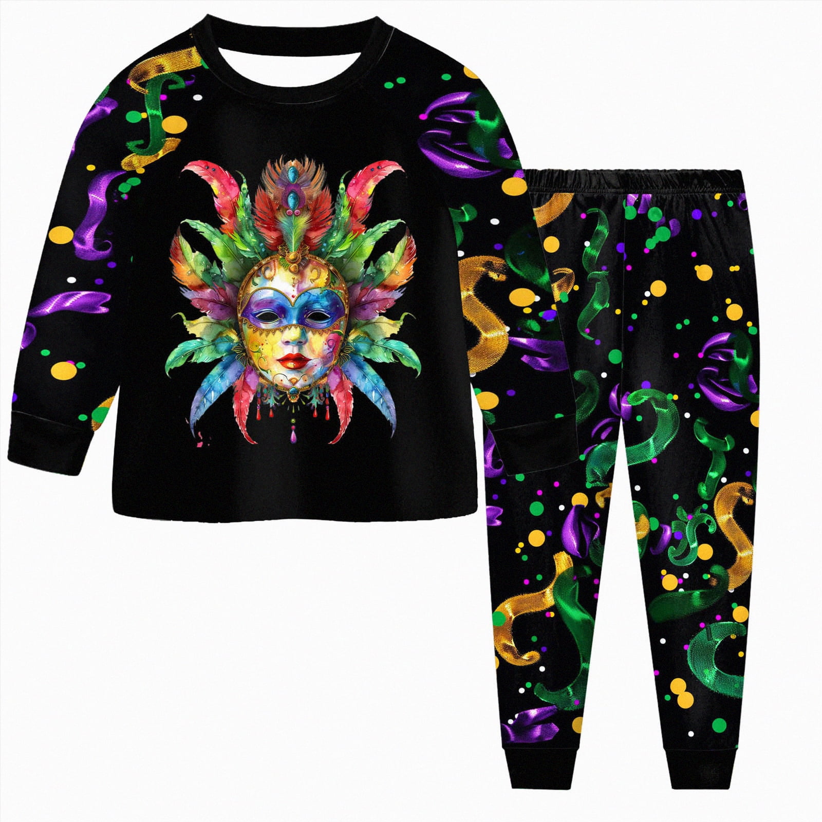 Ccpelsie Children's Casual Two Piece Carnival Set Soft Fabric Long ...