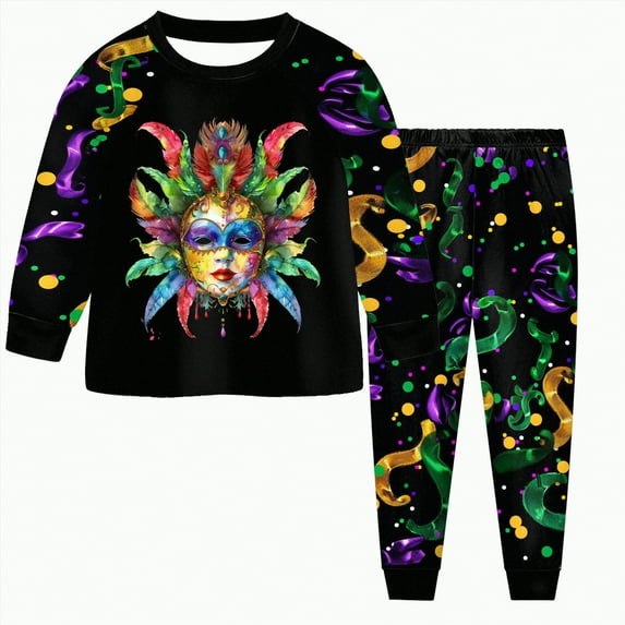 Ccpelsie Children's Casual Two Piece Carnival Set Soft Fabric Long ...