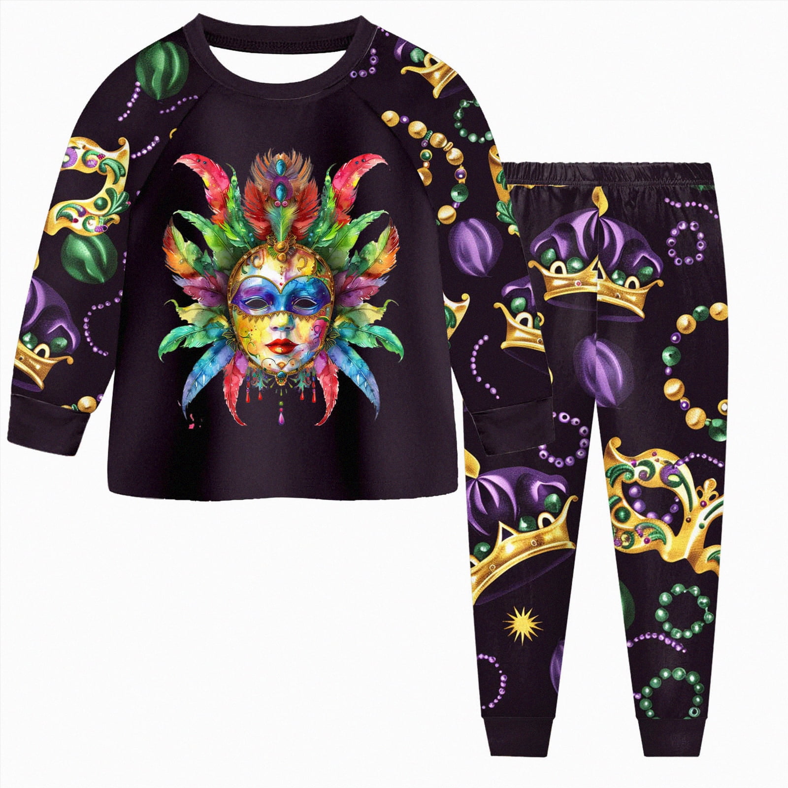 Ccpelsie Children's Casual Two Piece Carnival Set Soft Fabric Long ...