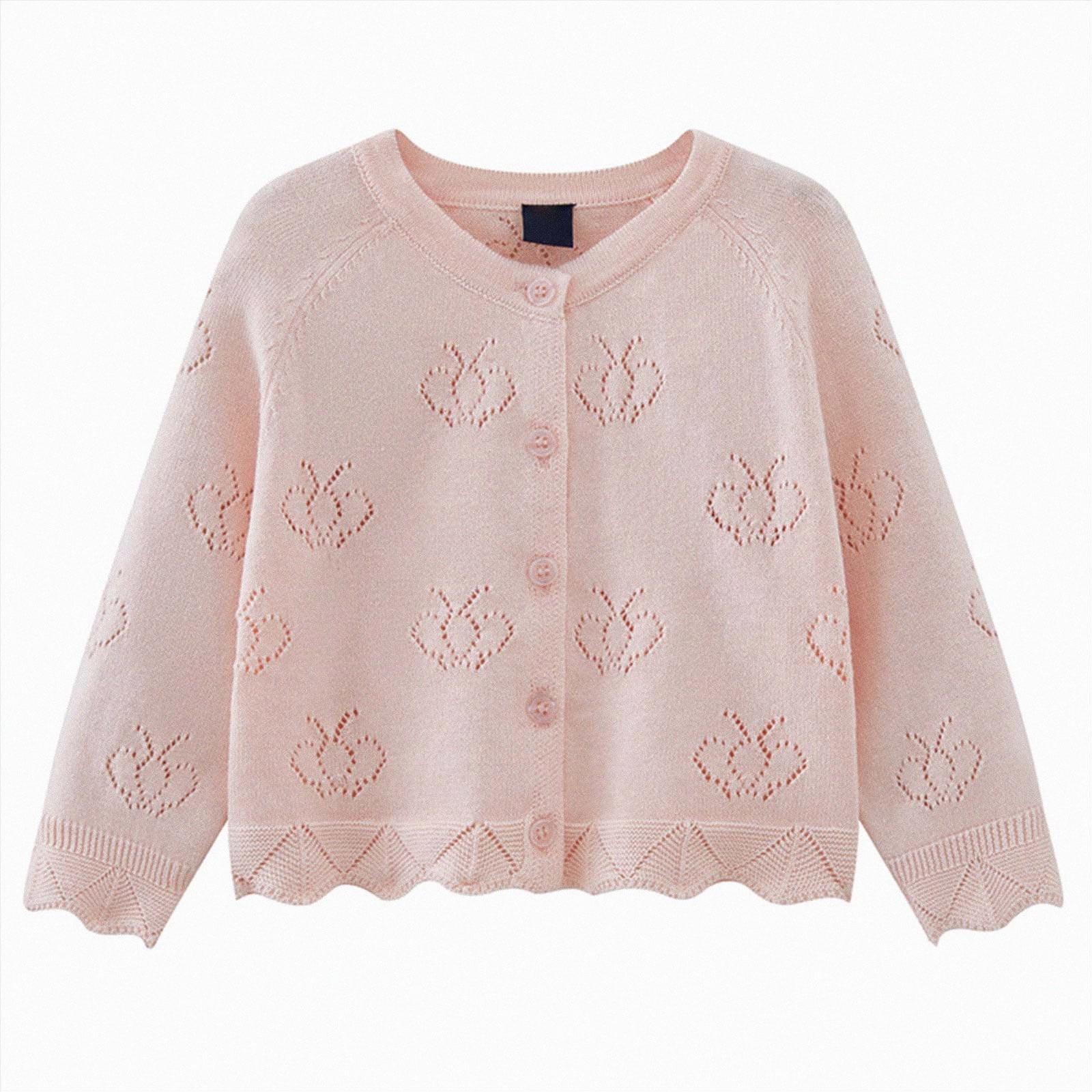 Ccpelsie Girl's Cardigan Toddler Long Sleeve Crewneck Knit Cardigans ...