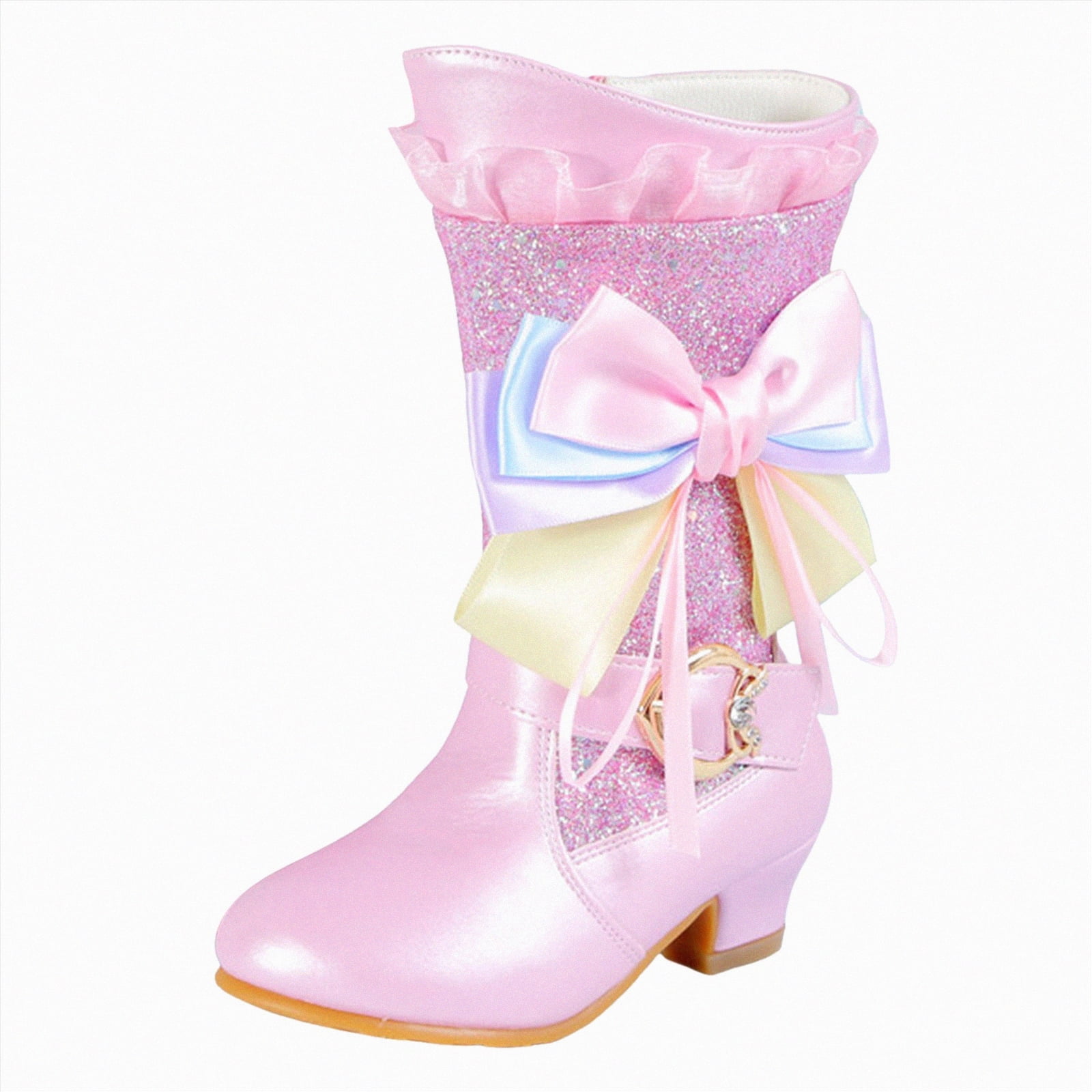 Ccpelsie Girl's Fashion Boots Kids Girls Zipper Knee High Winter Boots ...