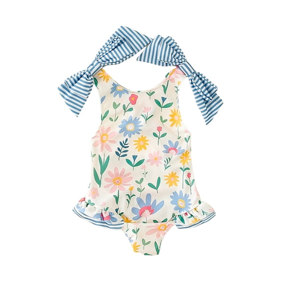Ccpelsie Girl's Swimwear Floral One Piece Swimwear Bow Tie Side ...