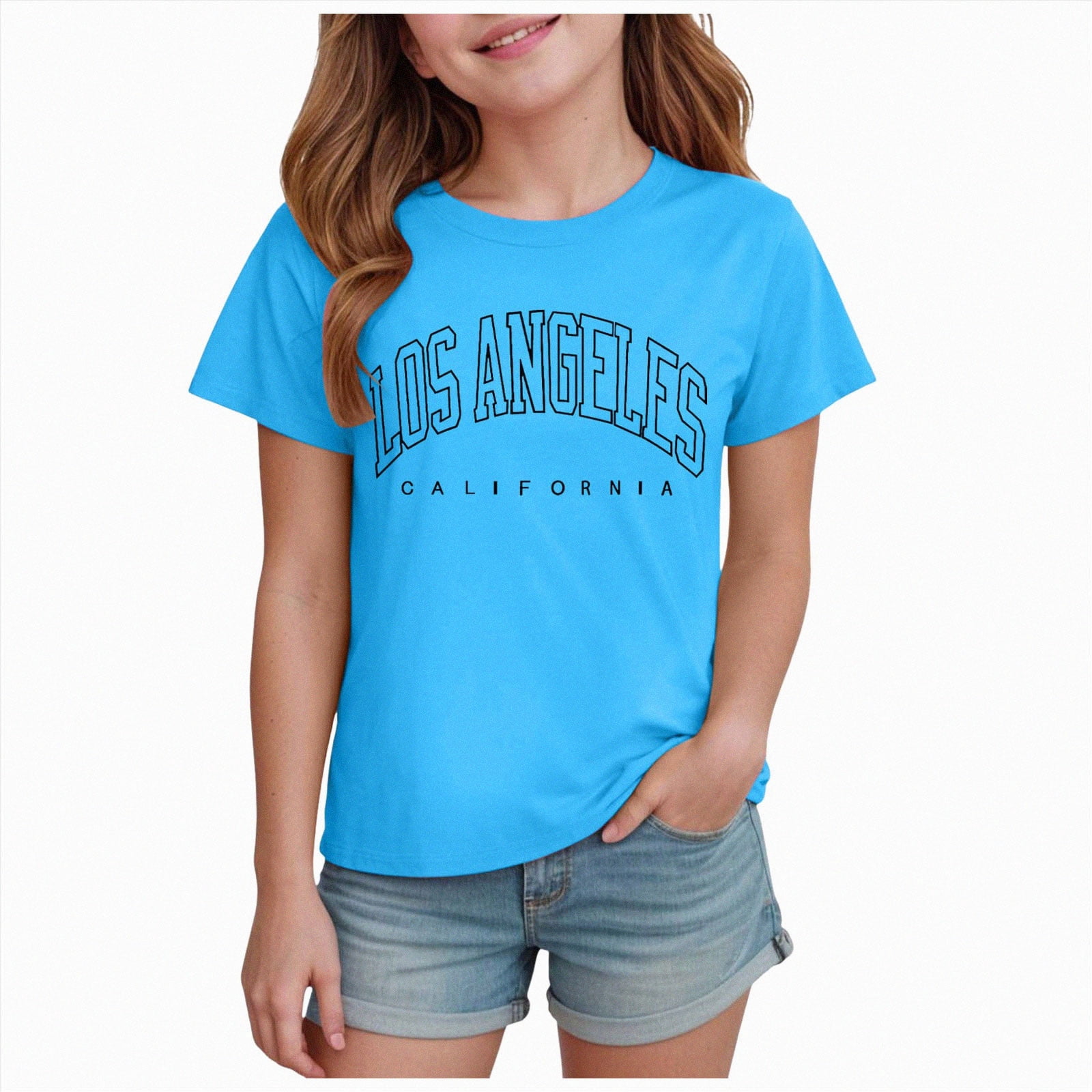 Ccpelsie Girl's T-Shirts Funny Print Tees Short Sleeve Crewneck Summer ...