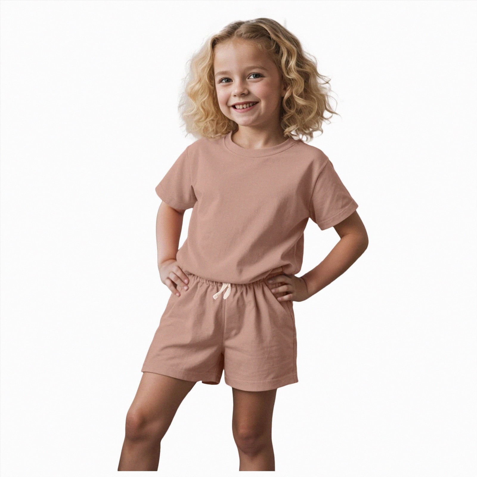 Ccpelsie Girls 2 Piece Outfits Girl Summer Clothes Kids Sport T Shirts ...