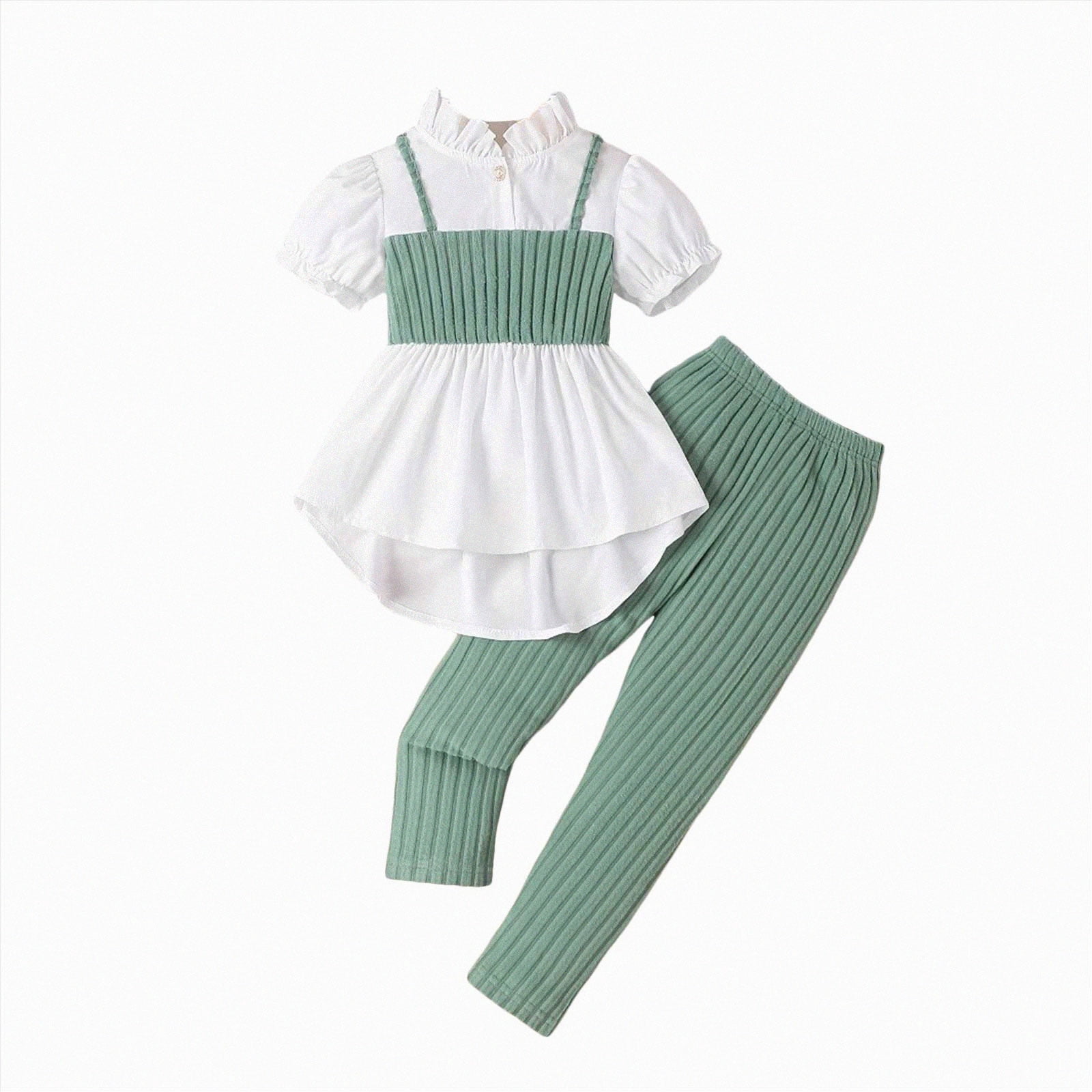 Ccpelsie Girls 2 Piece Outfits Summer Casual Short Sleeve T-Shirts and ...