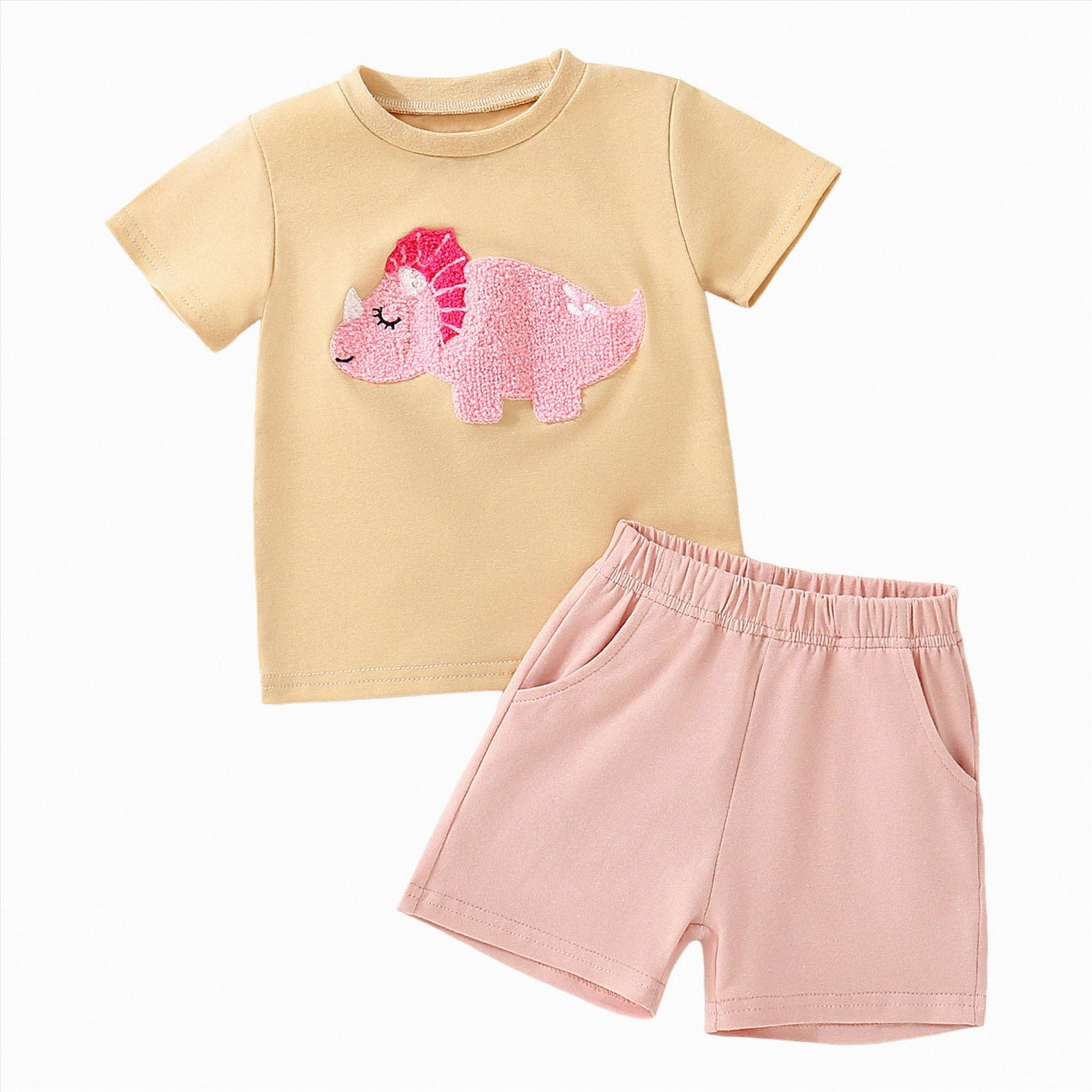 Ccpelsie Girls 2 Piece Summer Outfits Clothes Ruffle Short Sleeve ...