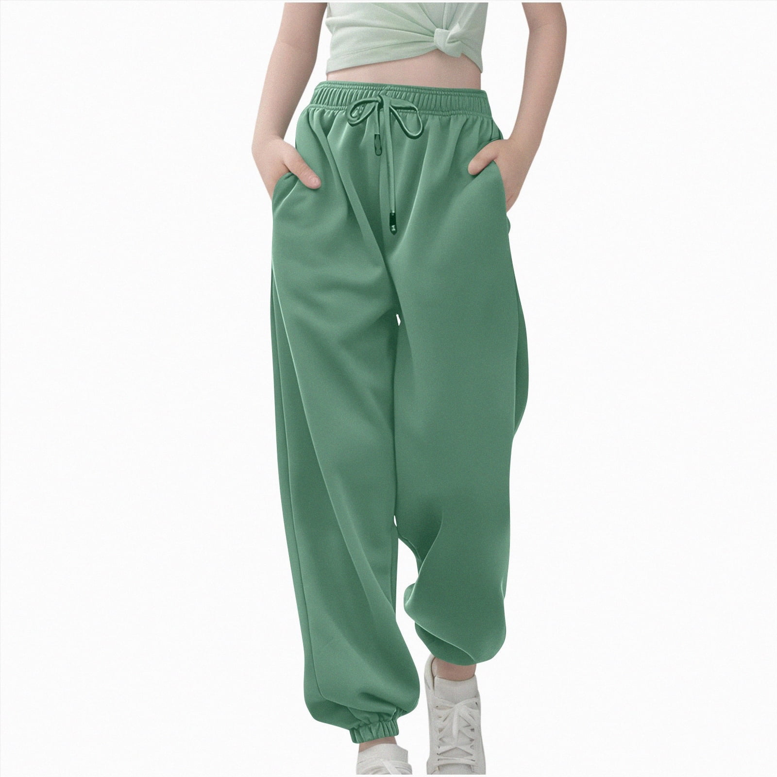 Ccpelsie Girls Bow Sweatpants Baggy Wide Leg Sweatpants with Pockets ...