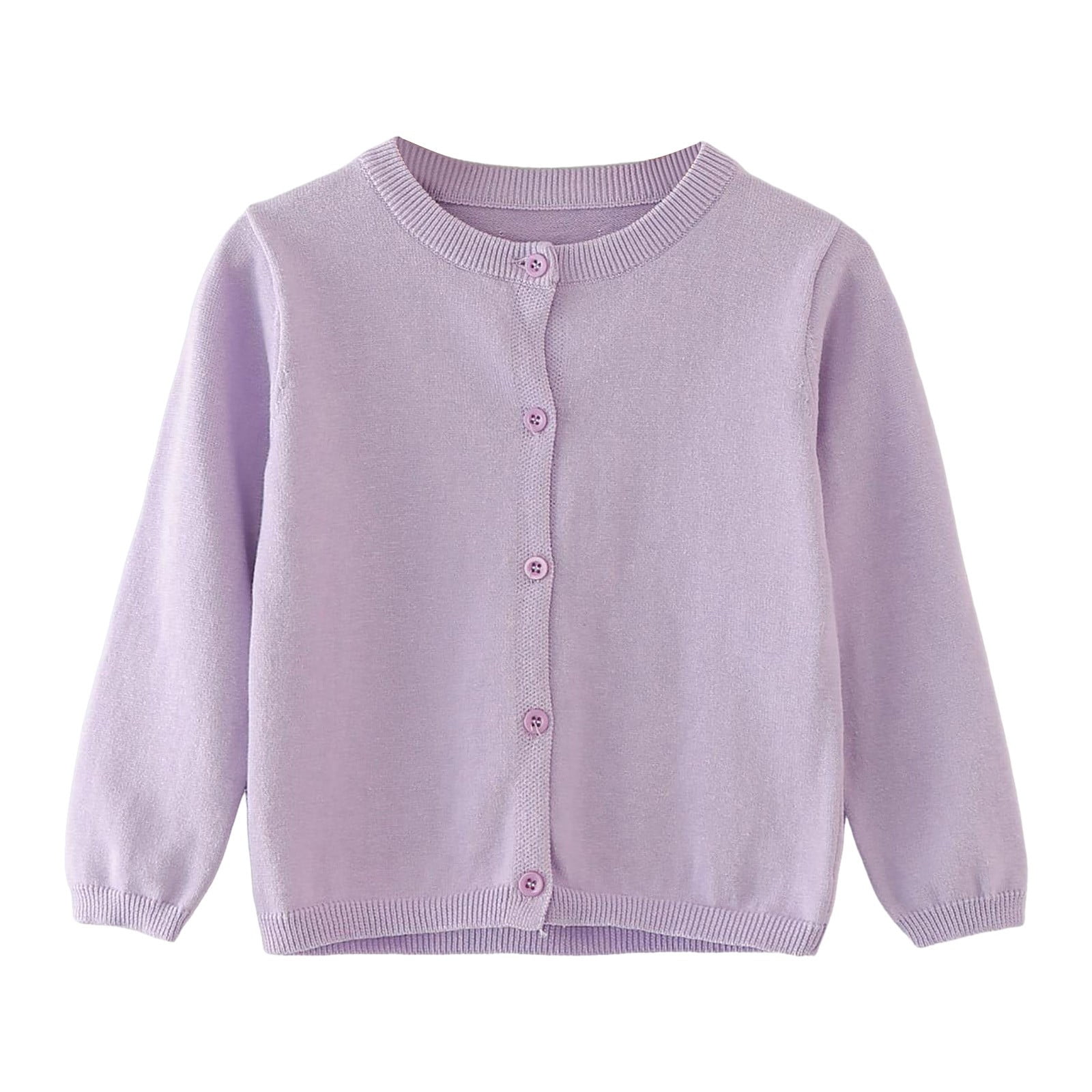 Ccpelsie Girls Crewneck Cardigan Long Sleeve Children Button Cotton ...