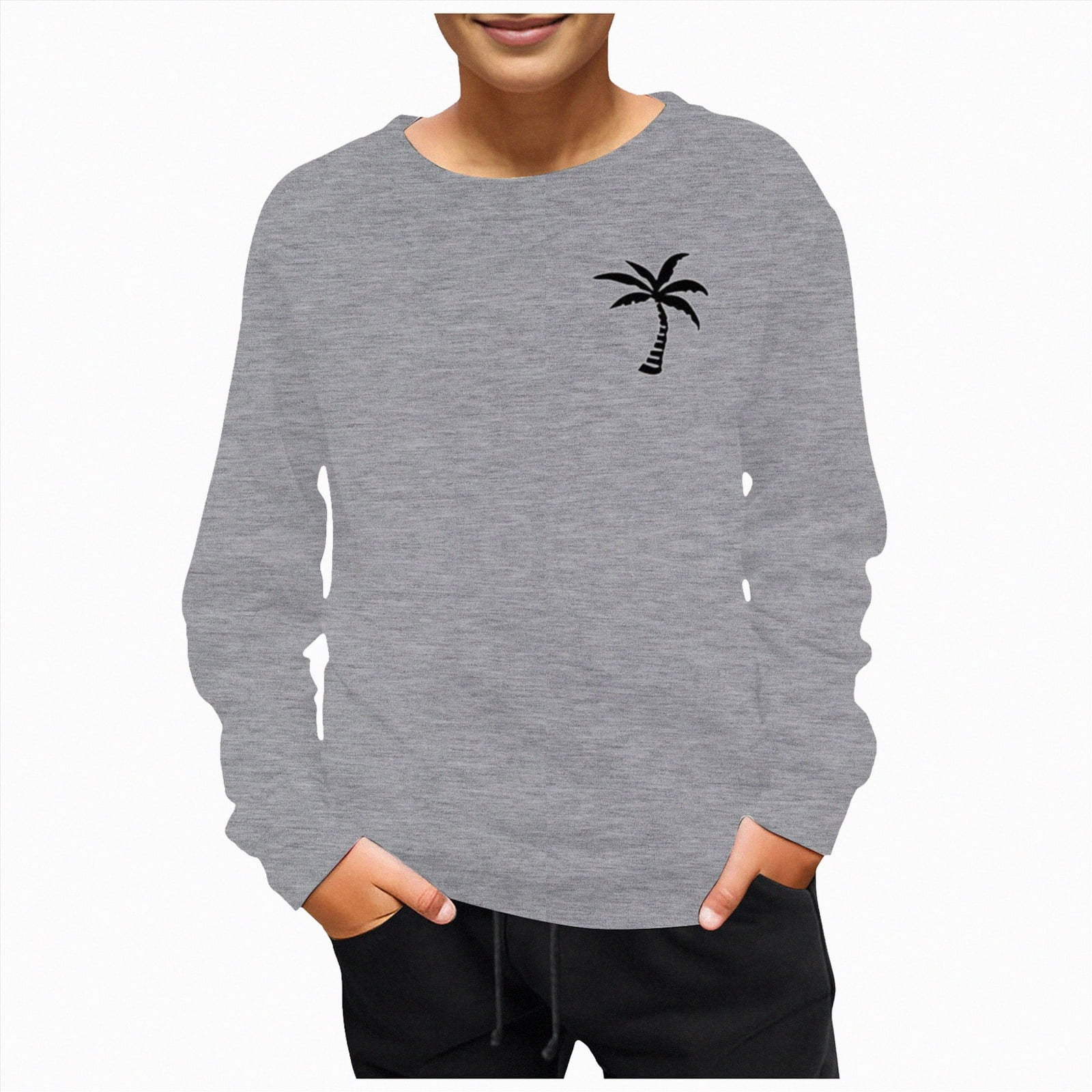 Ccpelsie Girls Crewneck Sweatshirt Long Sleeve Pullover Tops Drop Shoulder Sweatshirts for Kids ...