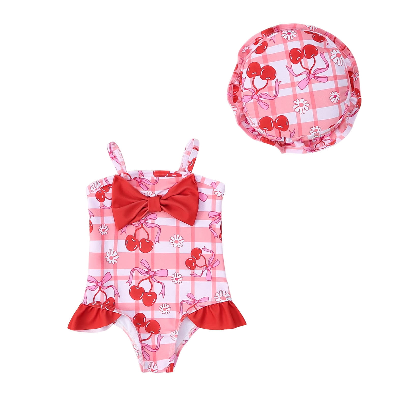 Ccpelsie Girls Cute One Piece Swimsuit Cute Striped Bathing Suit Hawaii ...