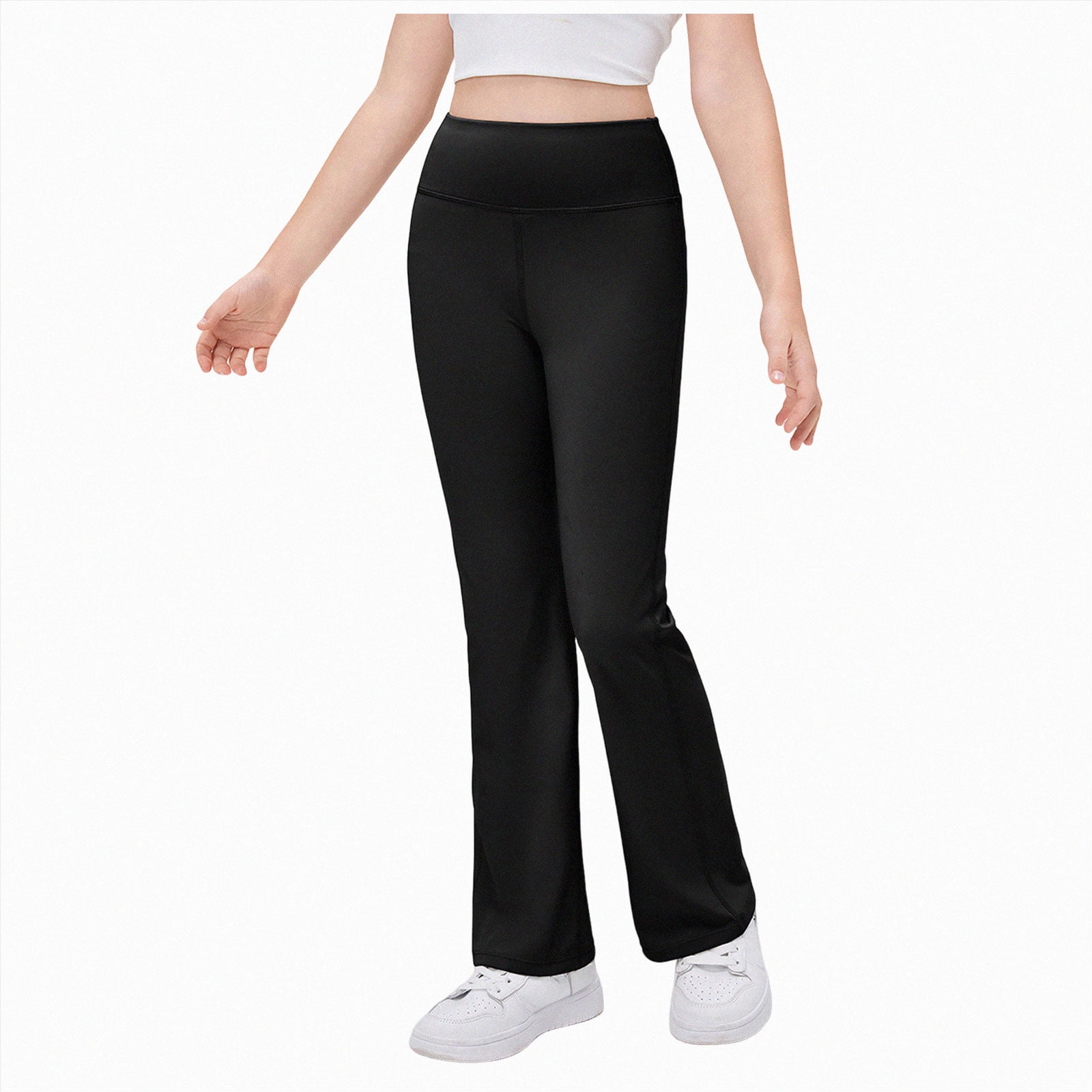 Ccpelsie Girls Flare Leggings Kids High Waist Bell Bottom Pants Casual ...
