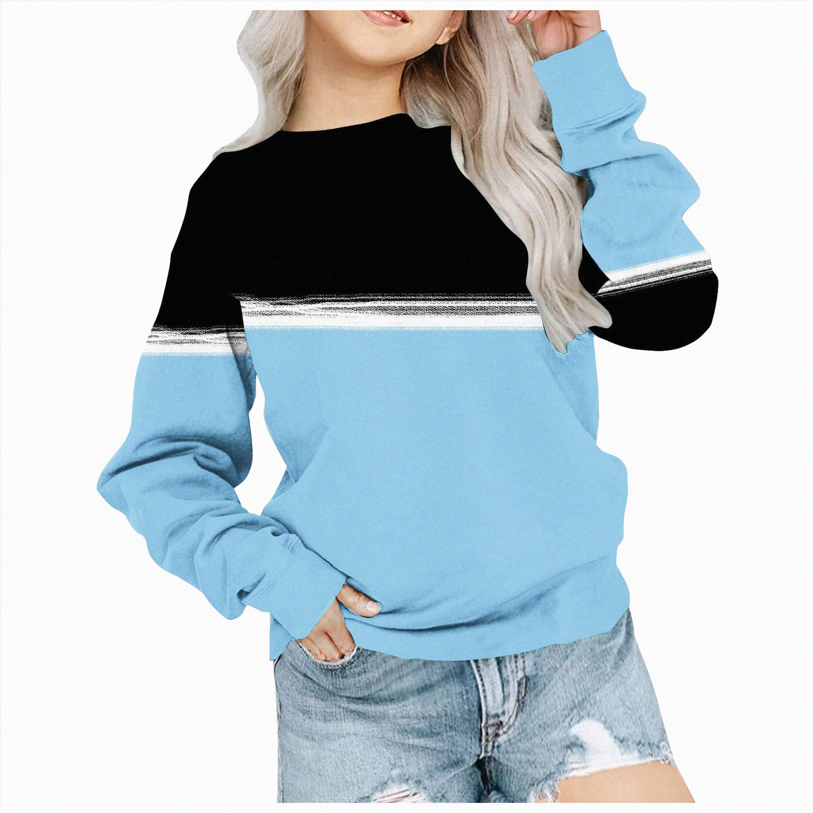 Ccpelsie Girls' Fleece Crew Neck Long Sleeve Sweatshirt - Soft Pullover ...