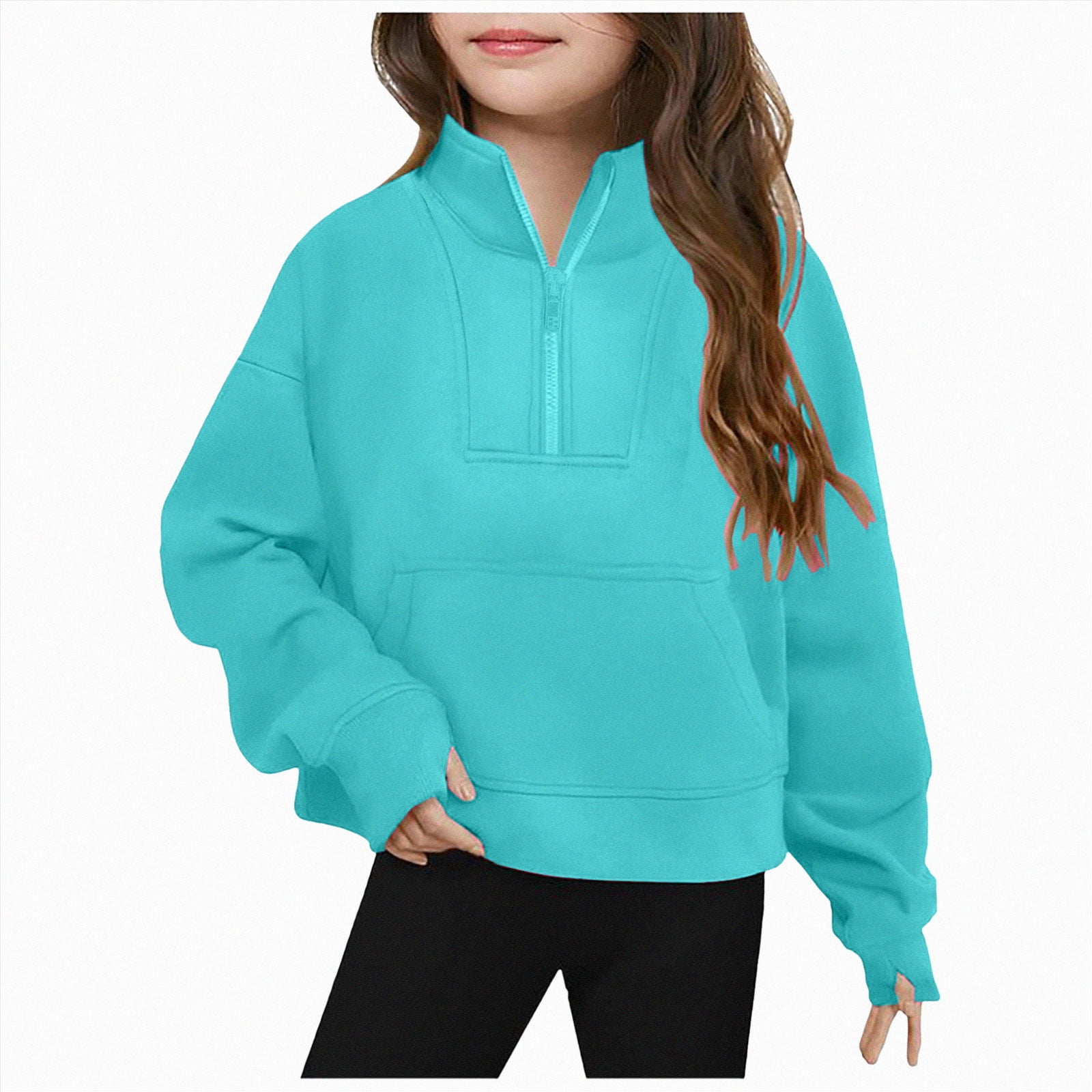 Ccpelsie Girls Long Sleeve Girls Zip-Up Hoodie Sweatshirt Fall Winter ...