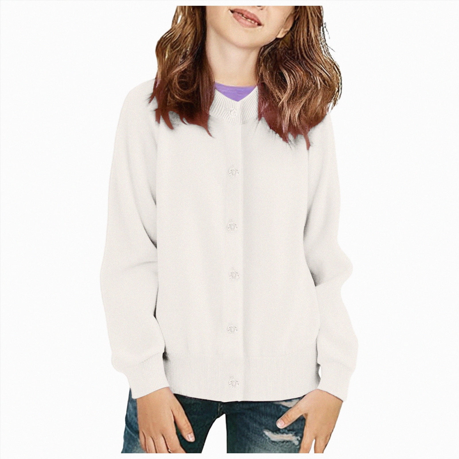 Ccpelsie Girls' Long Sleeve Knitted Cardigan Kids Fall Winter Button ...