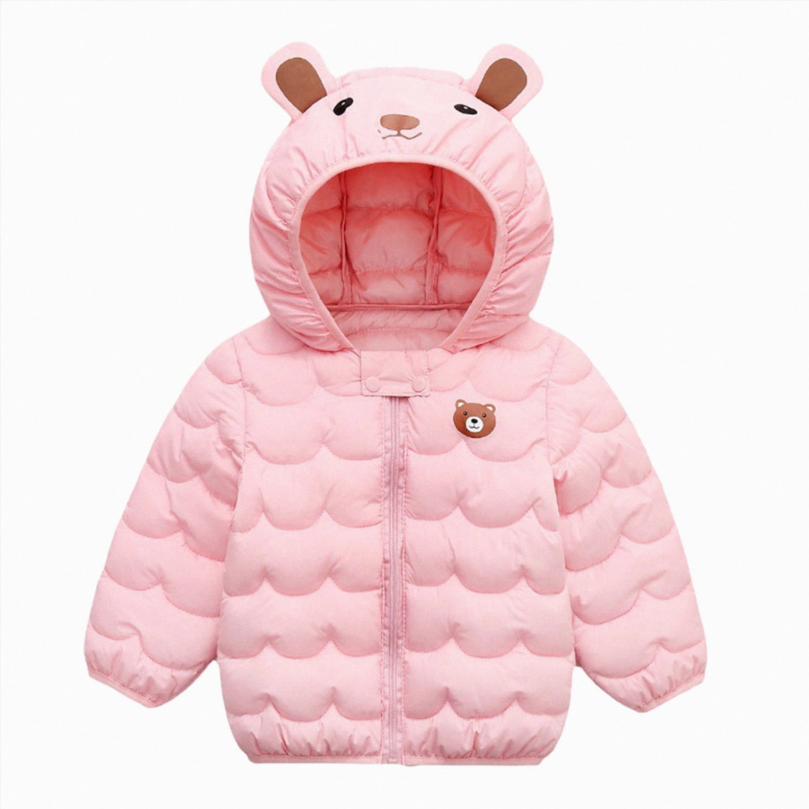 Ccpelsie Girls' Quilted Puffer Jacket, Front Pockets & Hooded Back, Mid ...