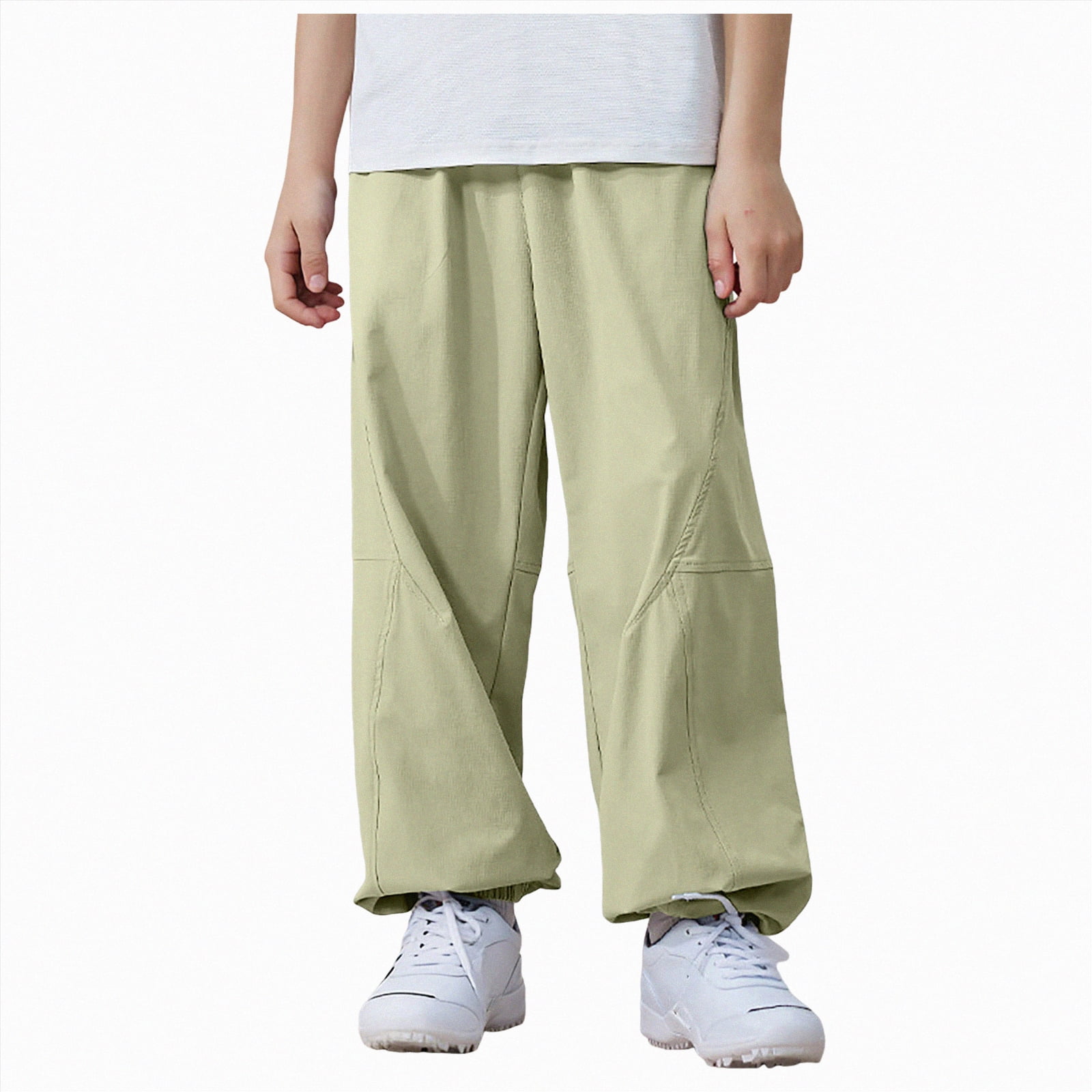 Ccpelsie Girls Straight Wide Leg Track Pants Elastic Waist Casual Baggy ...