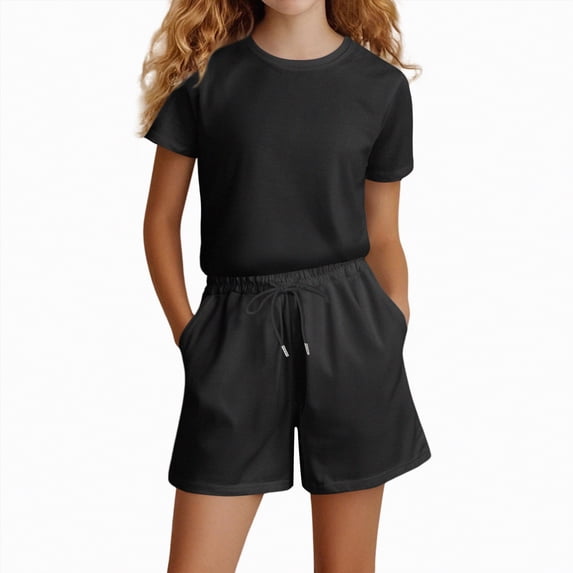 Ccpelsie Girls Summer Clothing Sets 2 Piece Outfits Little Girls Ruched ...