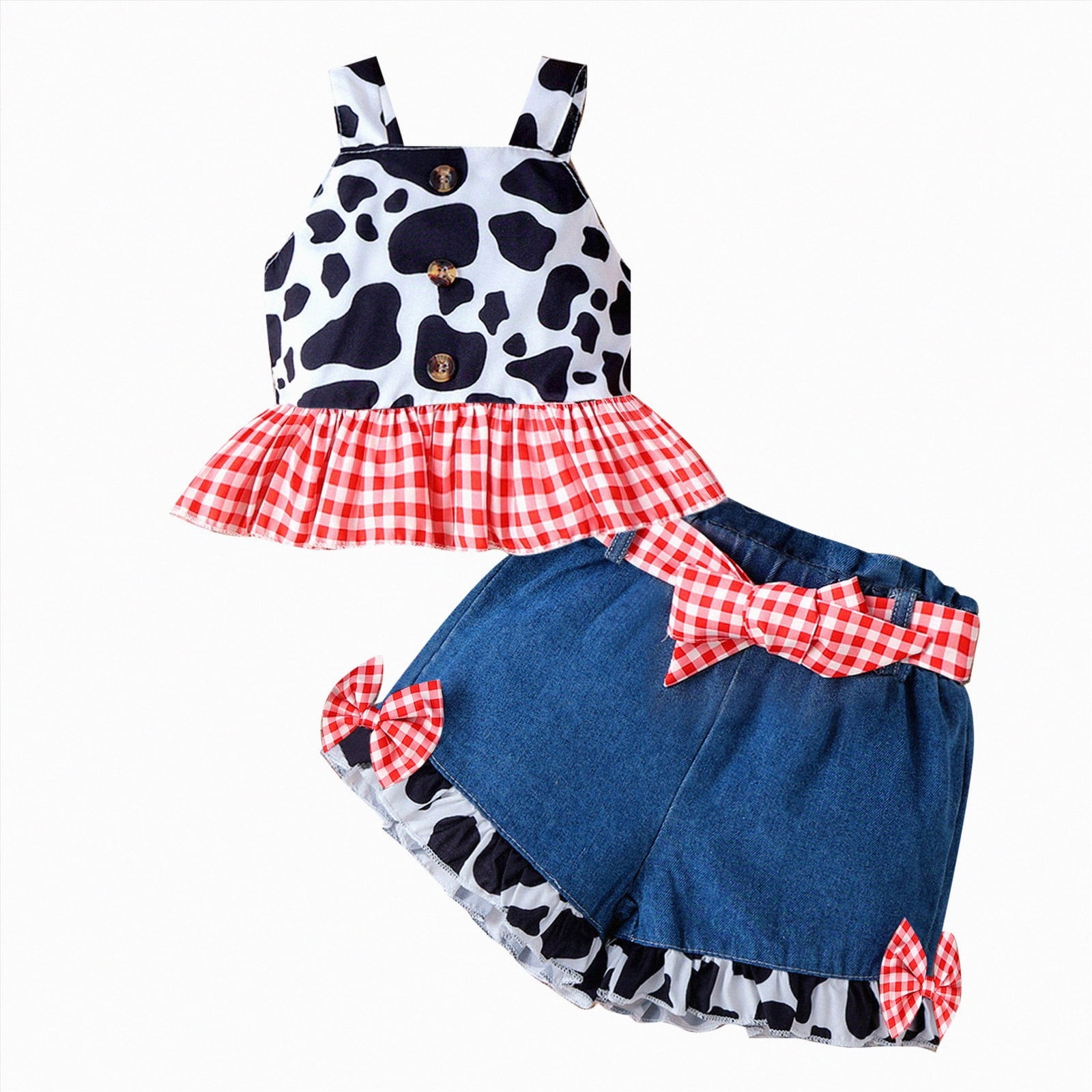 Ccpelsie Girls Summer Outfits Cute Sleeveless Top High Waisted Short ...