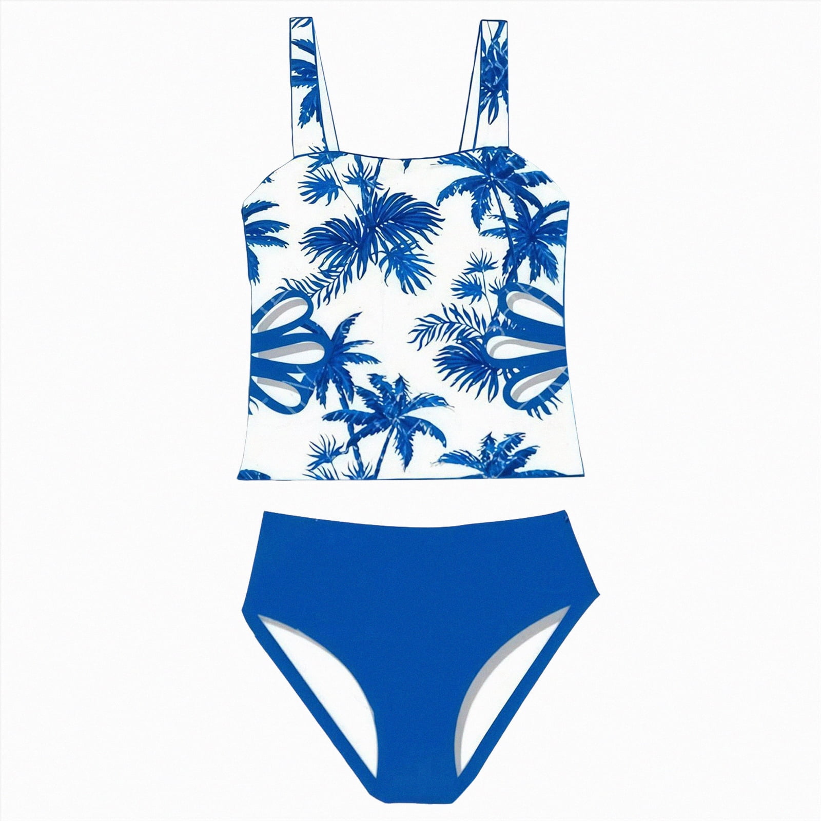 Ccpelsie Girls Swimsuit 2 Piece Bathing Suit Color Contrast Trim ...
