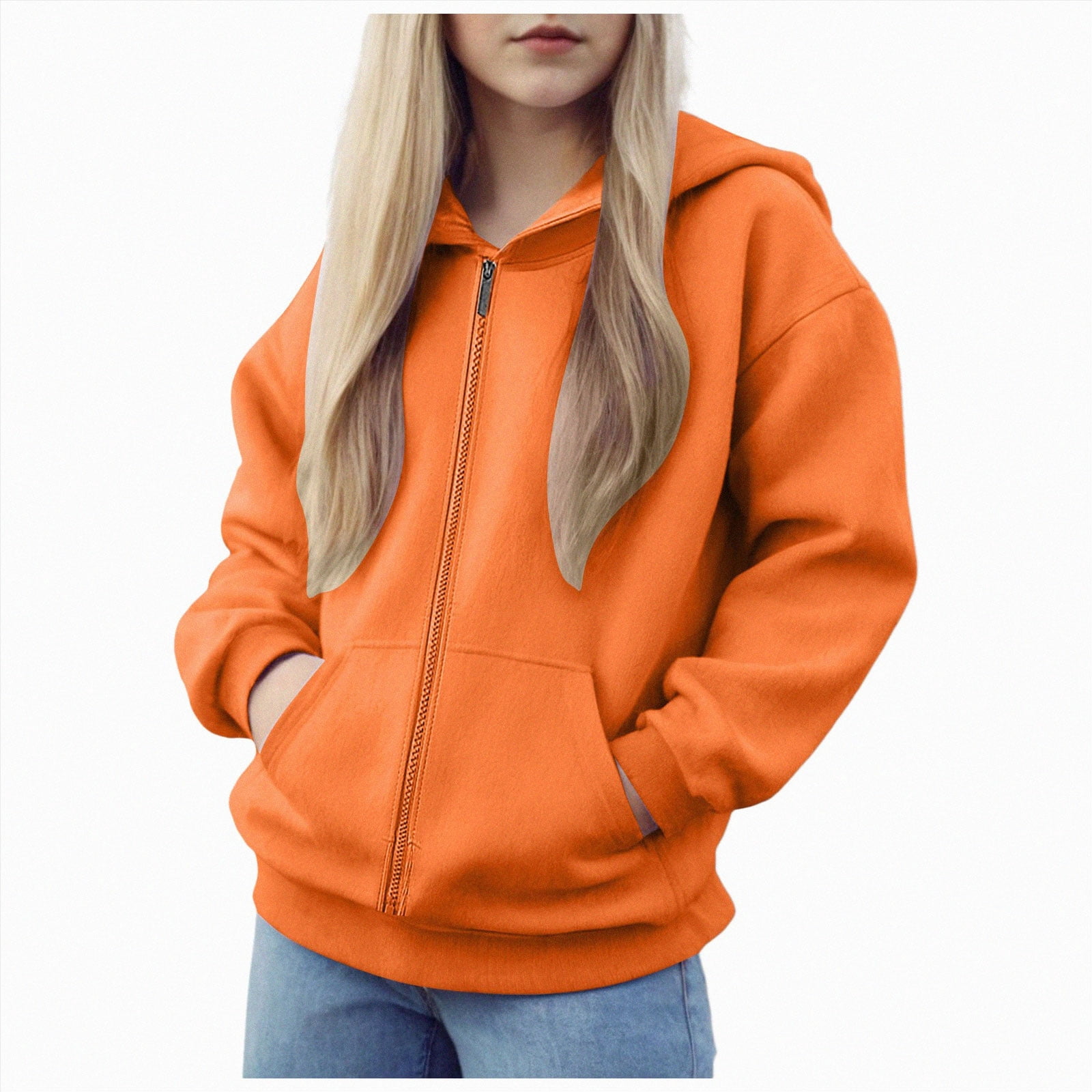 Ccpelsie Girls Zip Up Hoodies Teen Hooded Sweatshirts Jackets Kids Fall ...