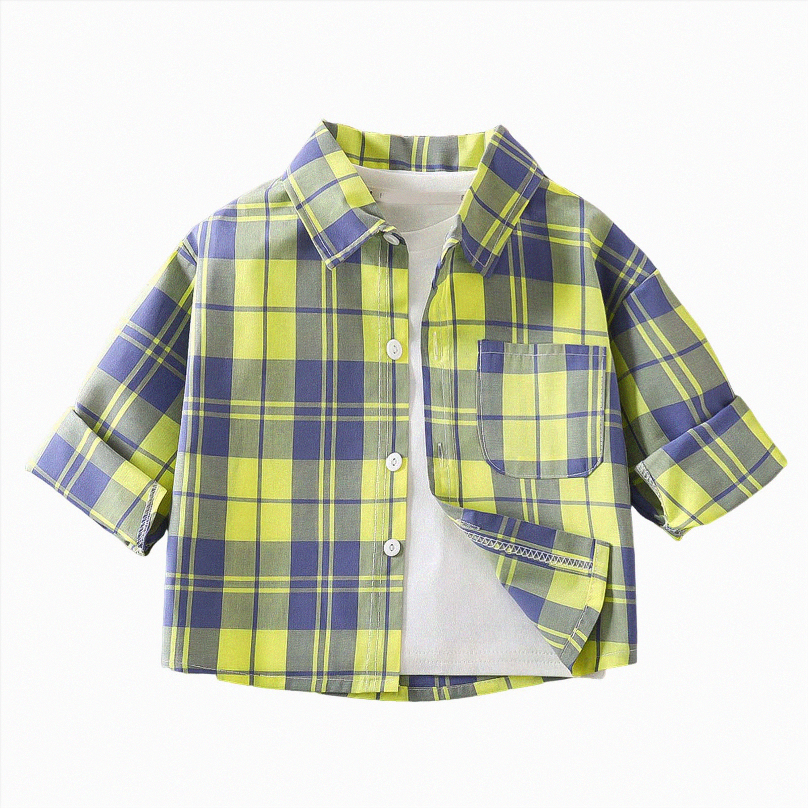Ccpelsie Girls' and Boys' Classic Plaid Shirt Button Down Long Sleeved ...
