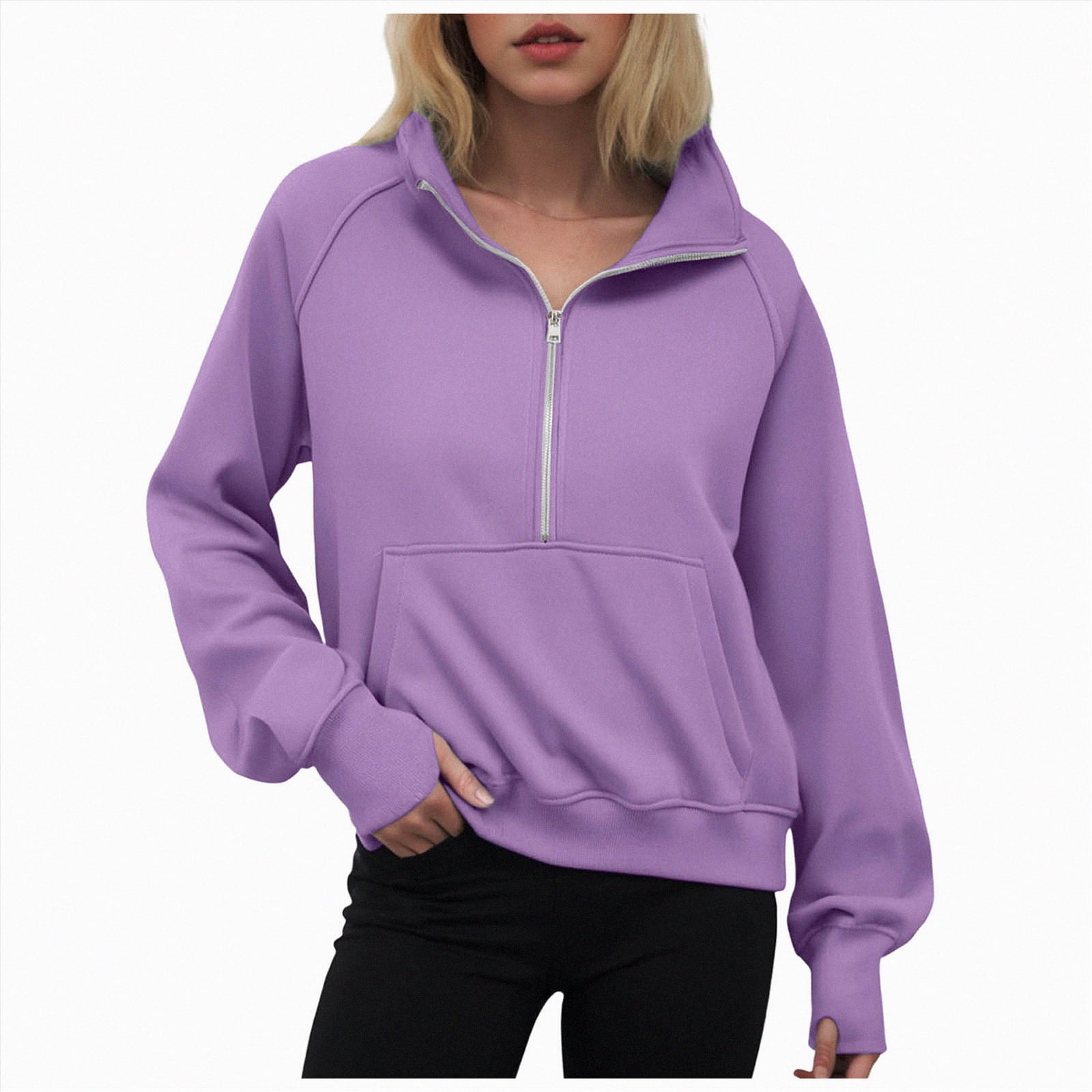 Ccpelsie Half Zip Sweatshirt Women Oversized Fleece Pullover Zipped Cute Sweatshirts with ...