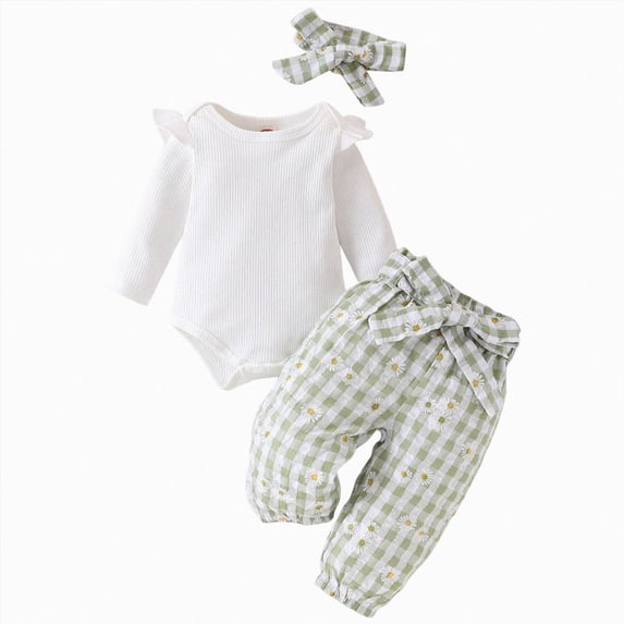 Ccpelsie Infant Baby Girls Fall Outfit Romper Ruffle Jumpsuit Bodysuits ...