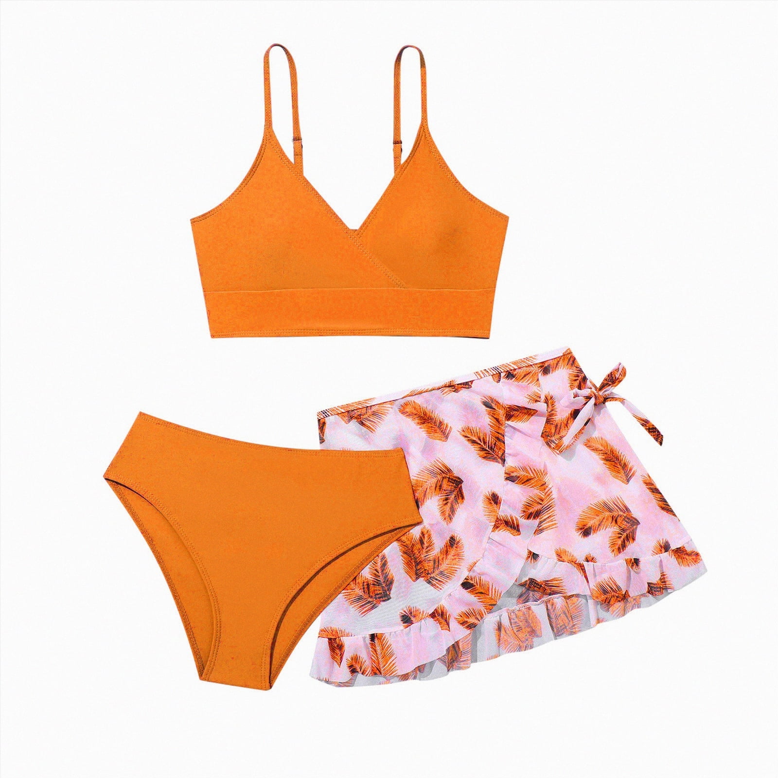 Ccpelsie Kids Gentle Cotton Soft Swimsuit 3-Piece Set Vacation Print ...