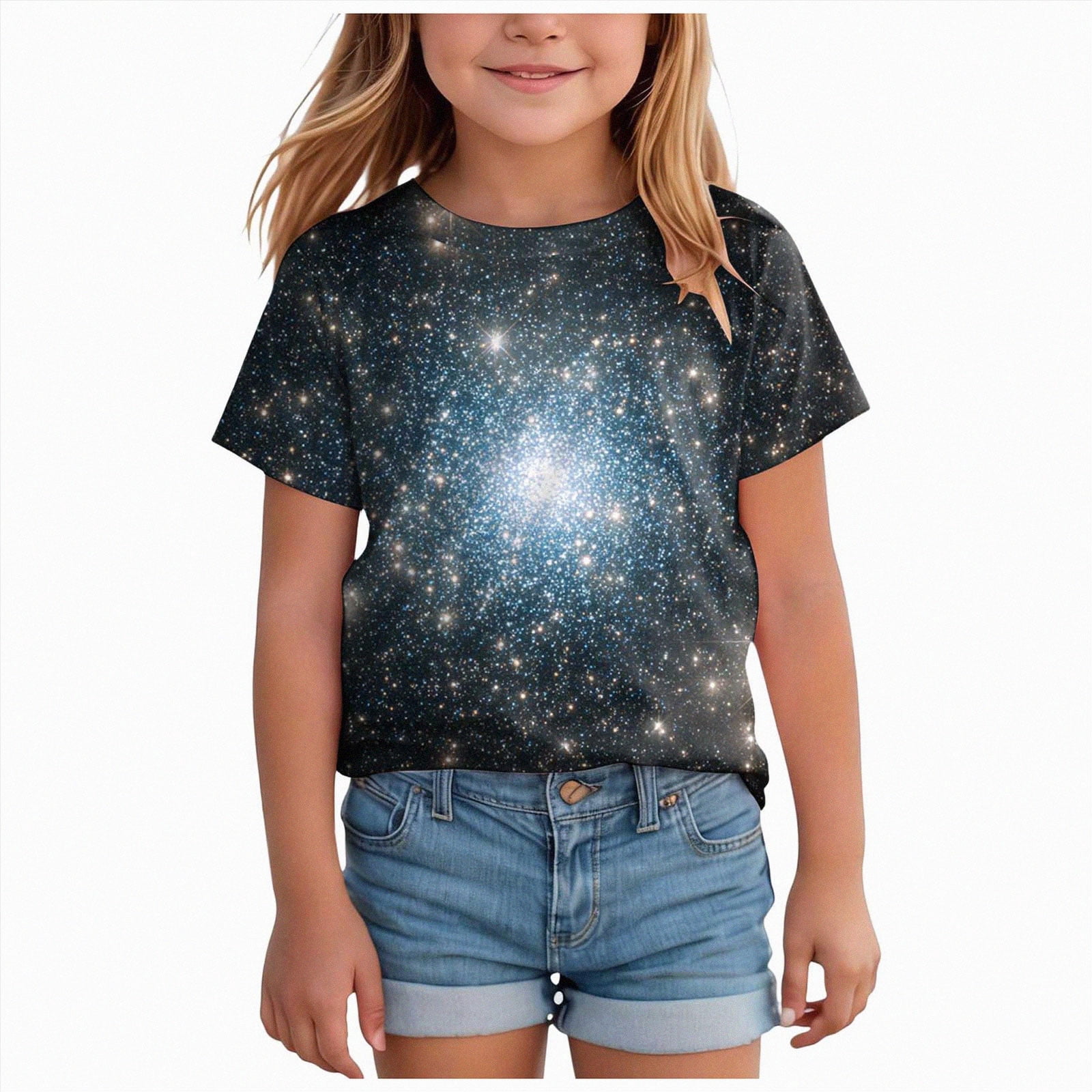 Ccpelsie Kids Girls Summer Casual Short Sleeve T-Shirts Kids Summer ...