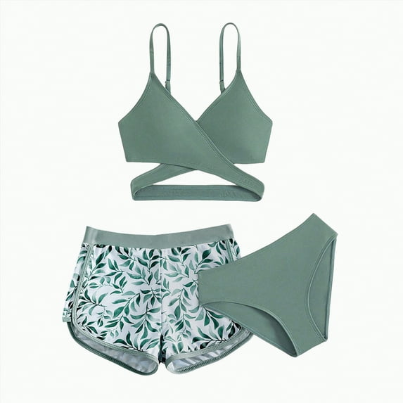 Ccpelsie Kids Swimwear Beach Swimsuit Set Two-Piece Design Sun ...