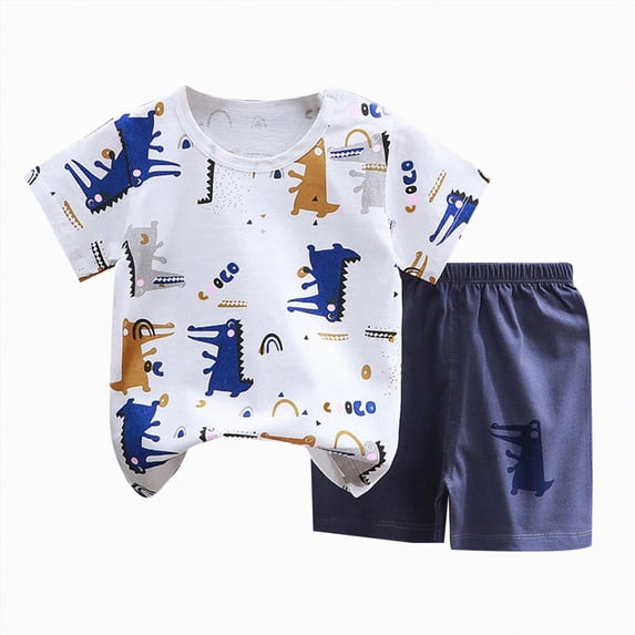 Ccpelsie Little/Big Boys Outfit Set Summer Top Shirt and Short Set for ...