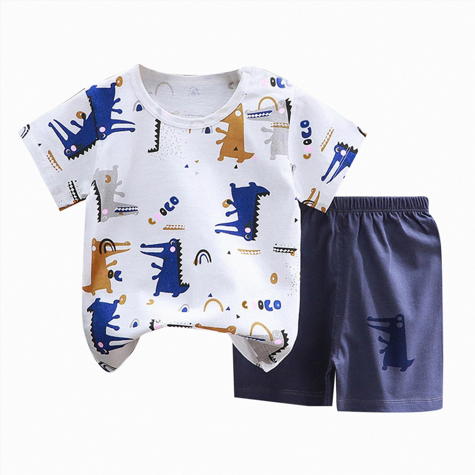 Ccpelsie Little/Big Boys Outfit Set Summer Top Shirt and Short Set for ...