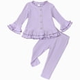 Ccpelsie Little/Big Girl Clothes Fall Winter Outifts Ribbed Ruffle Long ...