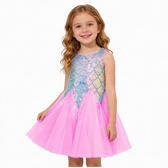 Ccpelsie Little/Big Girls Summer Dress Sleeveless Flowy Tiered Casual ...